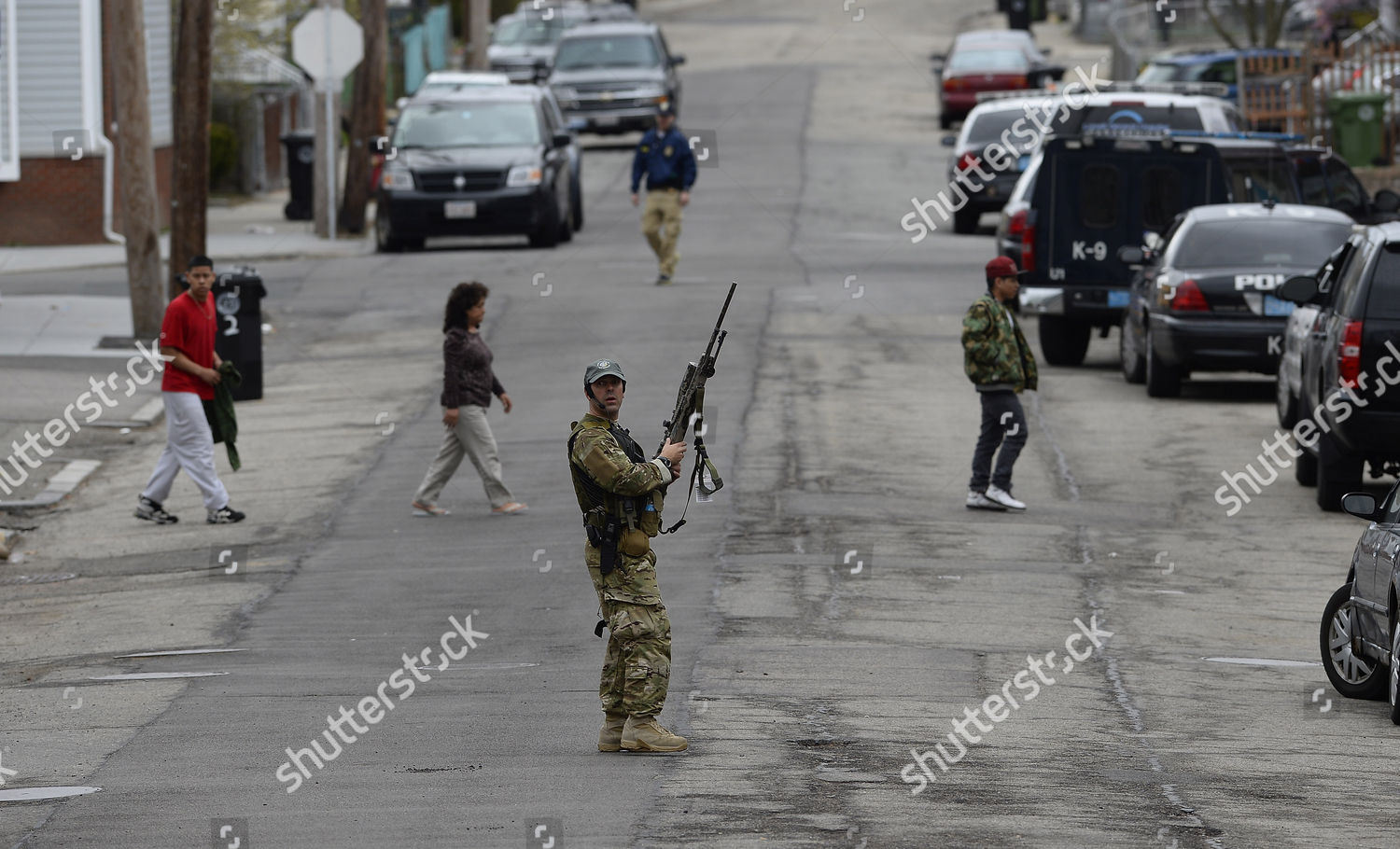 Police Swat Team Sniper Stands Street Editorial Stock Photo - Stock ...