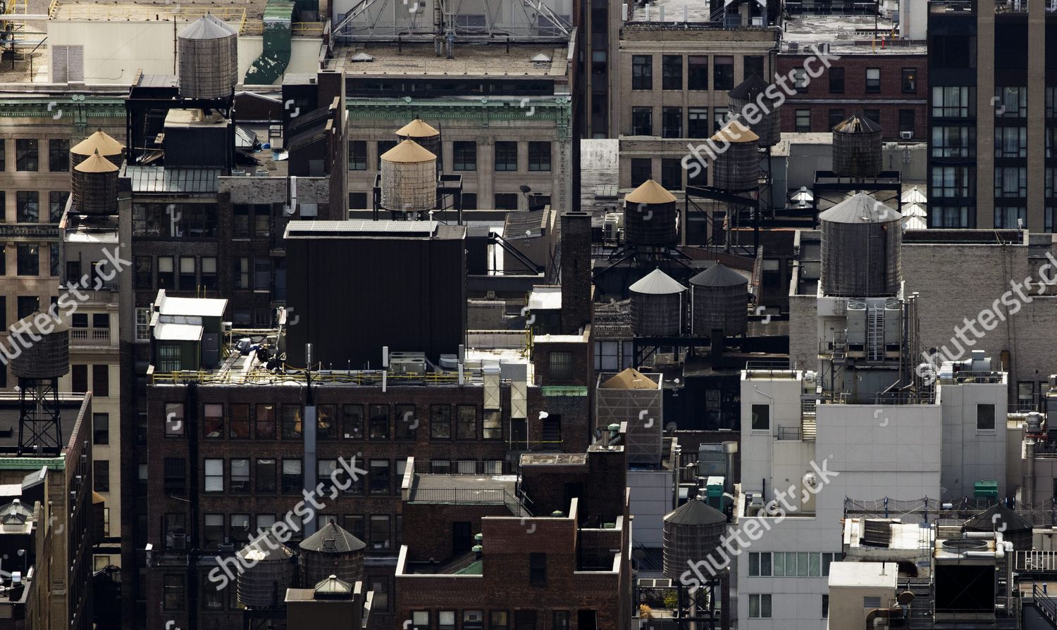 View Water Tanks On Tops Buildings Editorial Stock Photo - Stock Image ...