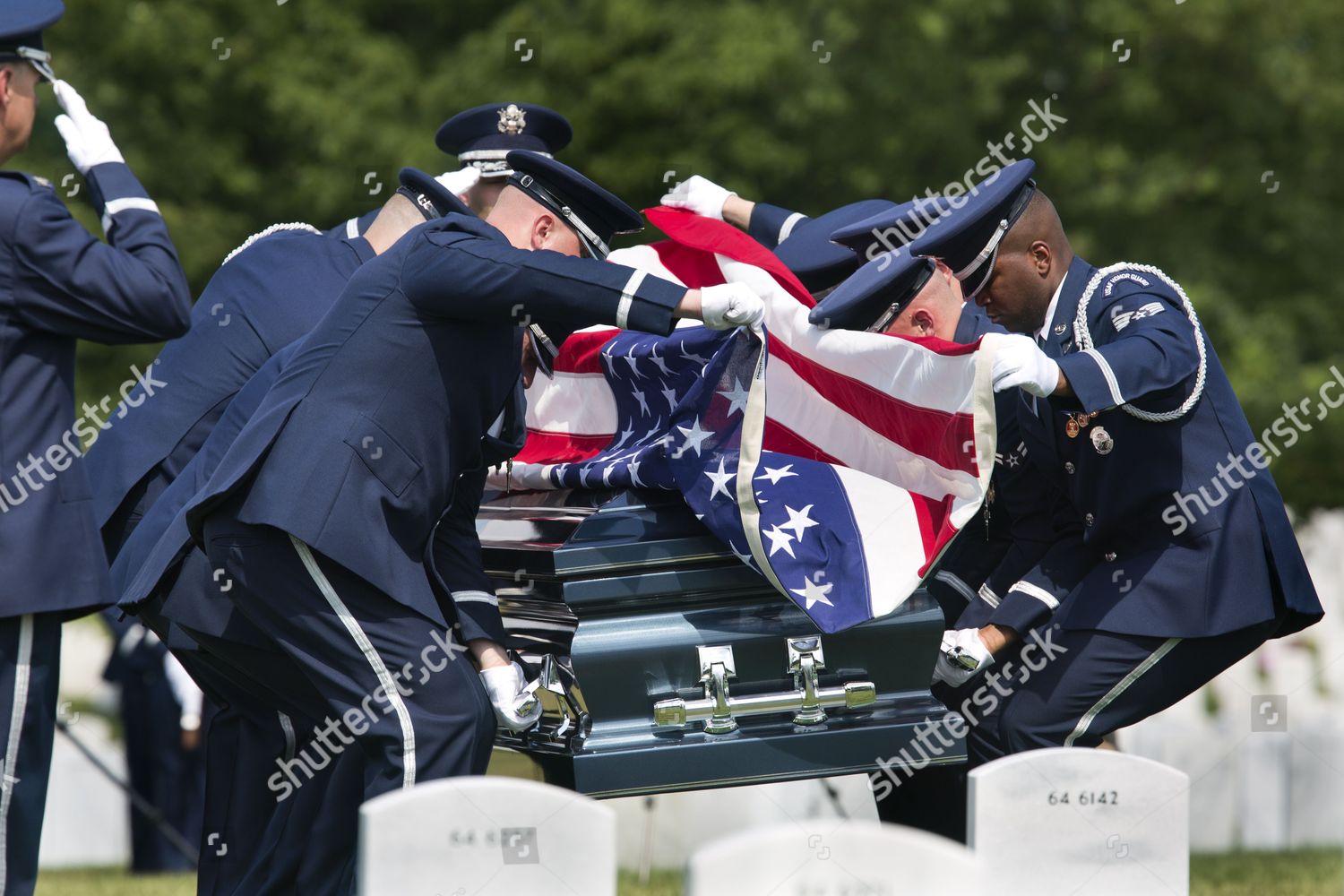 Casket Team Lowers Casket U S Editorial Stock Photo - Stock Image ...