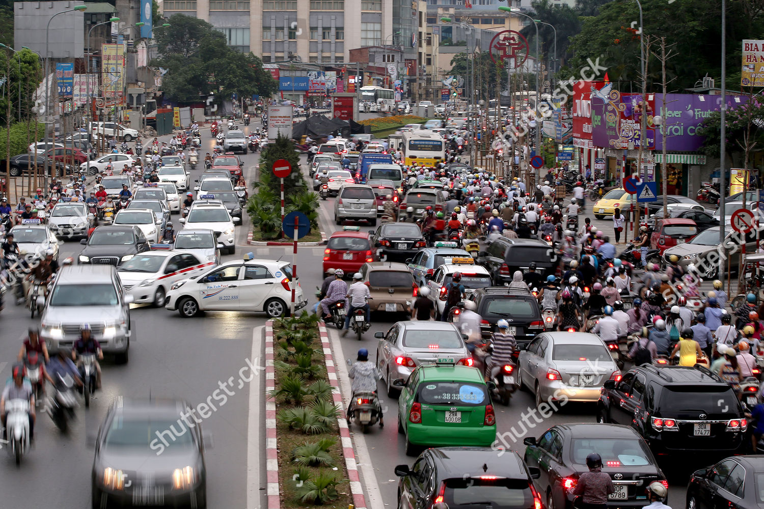 Vehicles Seen Traffic Jam Hanoi Vietnam Editorial Stock Photo - Stock ...