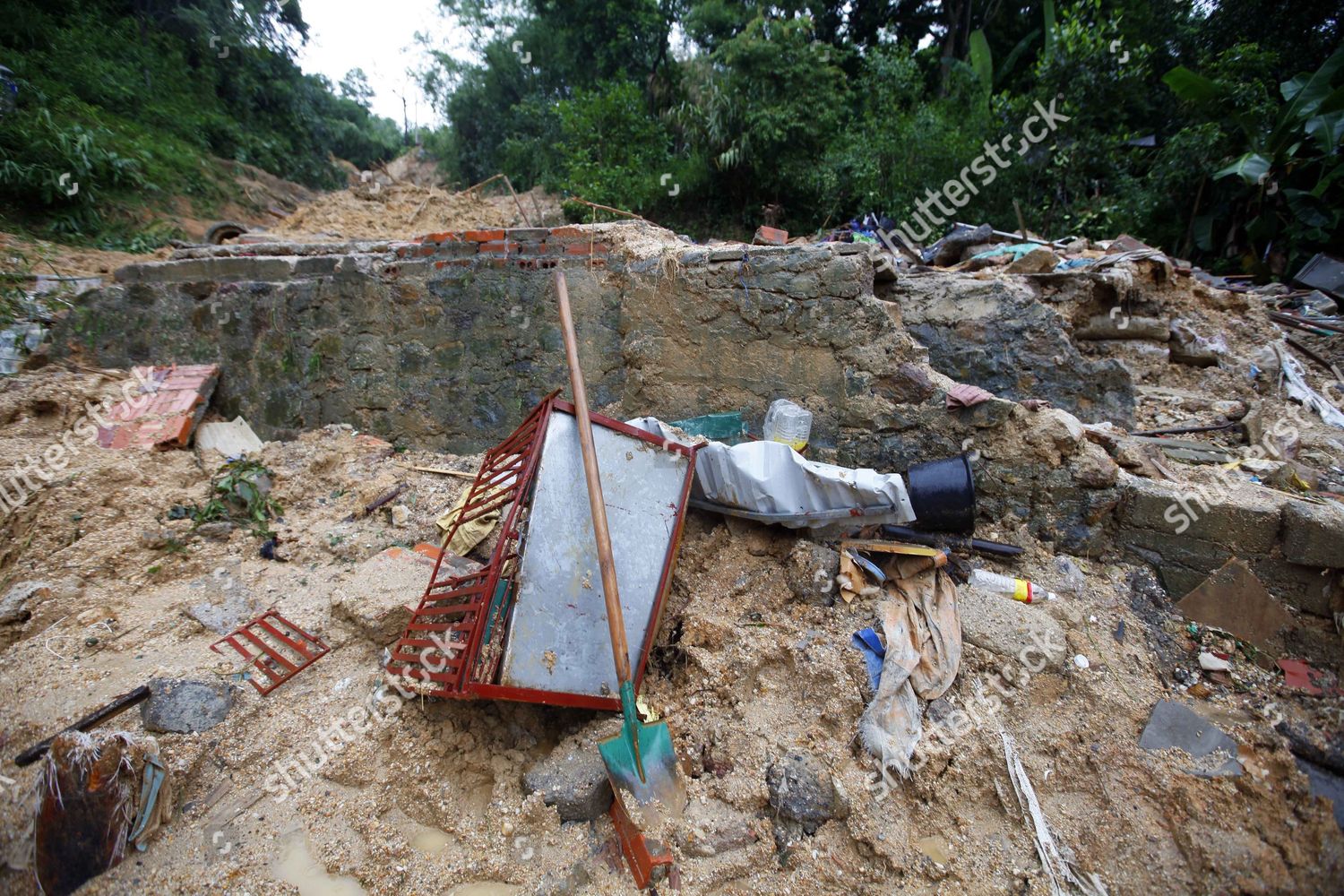 General View Damage Caused By Landslide Editorial Stock Photo - Stock ...
