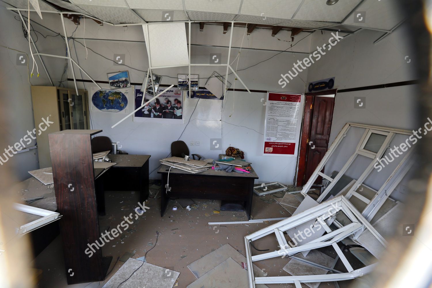 View Showing Interior Classroom Damaged By Editorial Stock Photo ...