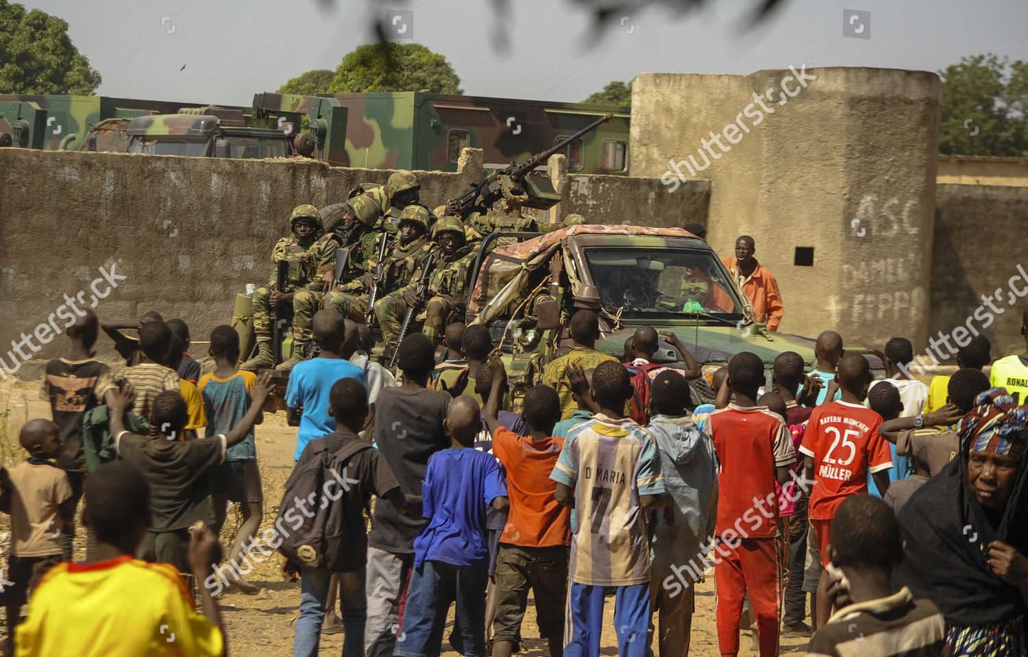 Senegalese Children Watch Senegalese Military Troops Editorial Stock ...
