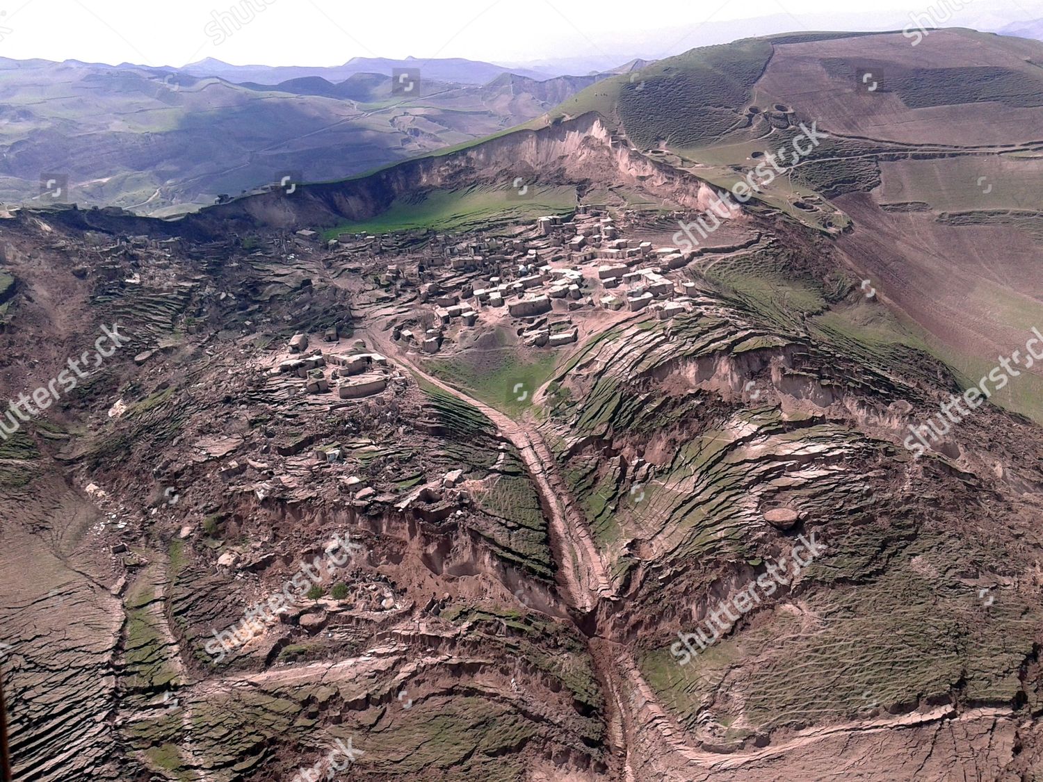 Aerial View Landsliding Caused By Massive Editorial Stock Photo - Stock ...