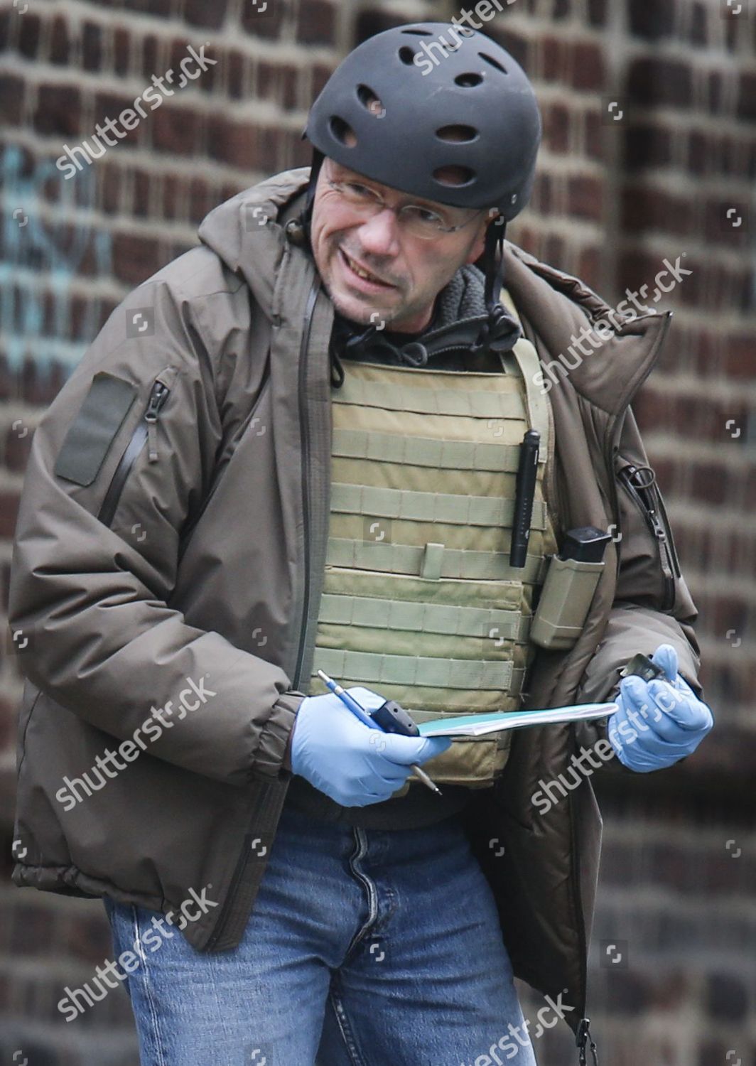 Wearing Protective Vest Forensic Police Officer Editorial Stock Photo ...