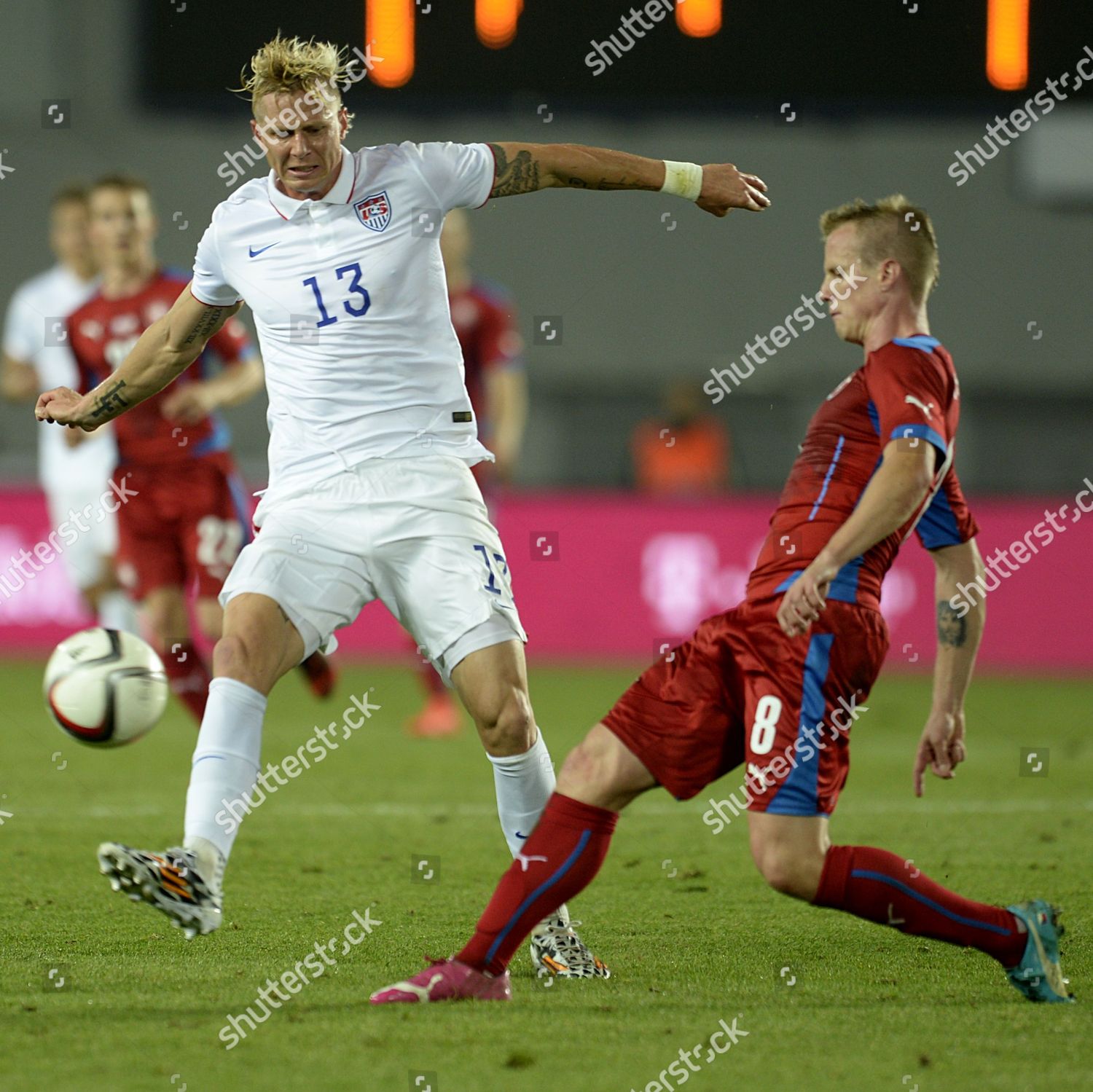Brek Shea L Usa Fights Ball Editorial Stock Photo - Stock Image ...