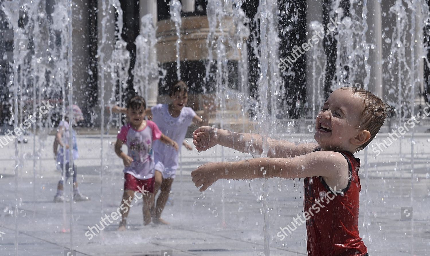 Macedonian Children Enjoy Newly Opened Fountain Editorial Stock Photo ...