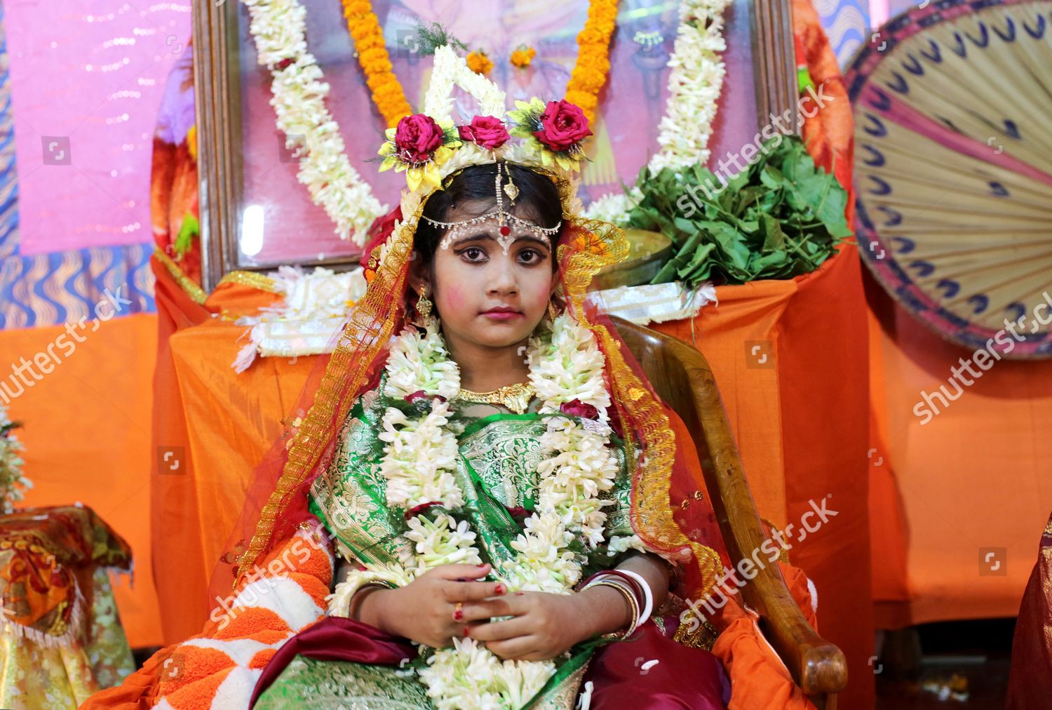 Indian Girl Ishani Chatterjee Dressed Goddess Editorial Stock Photo ...