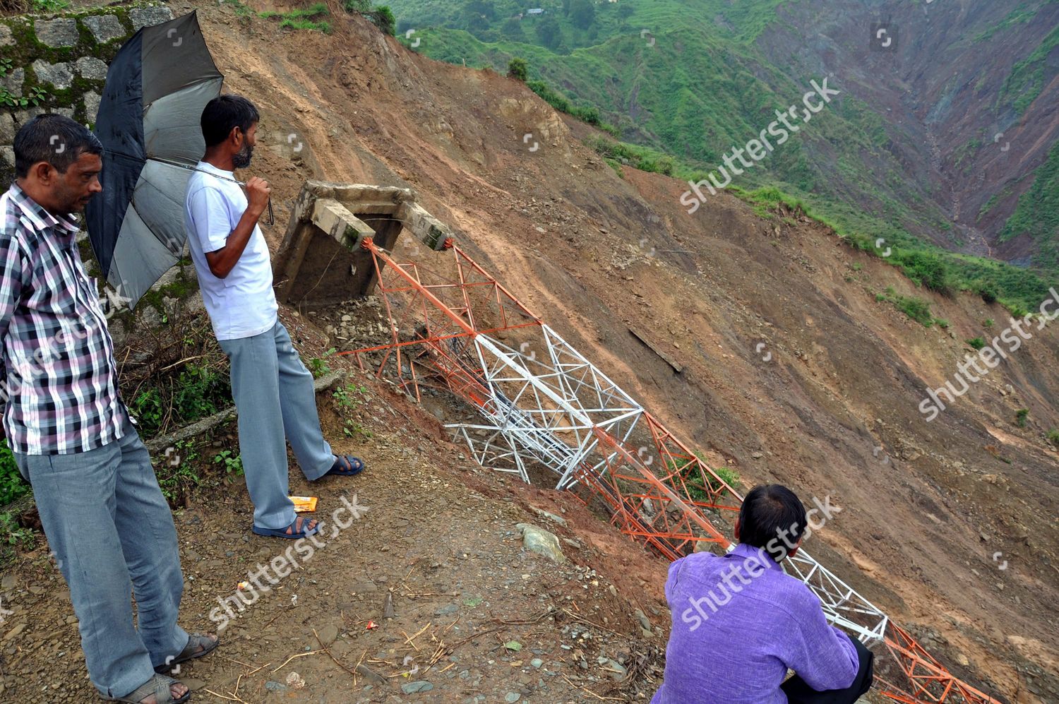 Indian People Watch Damaged Telecommunication Tower Editorial Stock ...