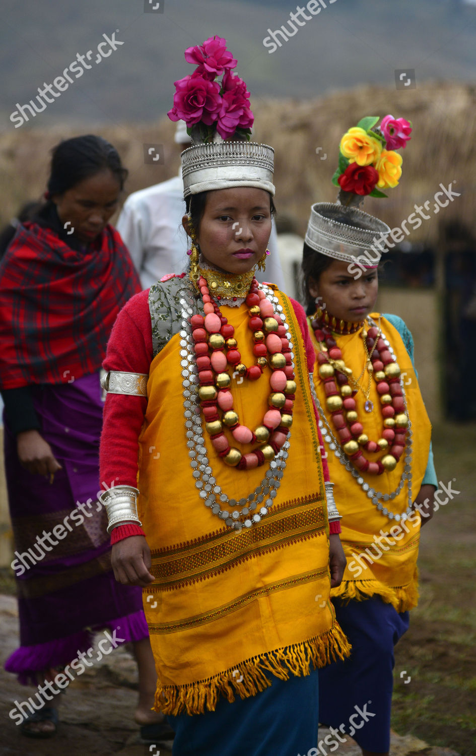 Khasi Tribal Girls Wearing Traditional Dresses Editorial Stock Photo ...