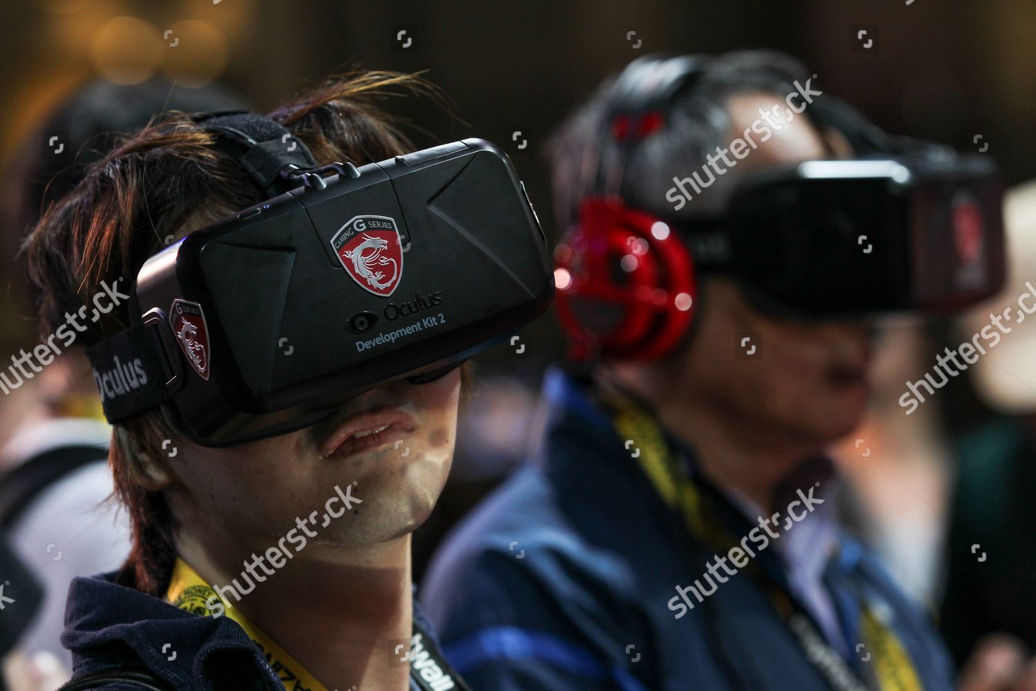 Visitors Try Oculus Vr Headsets Msi Editorial Stock Photo - Stock Image ...