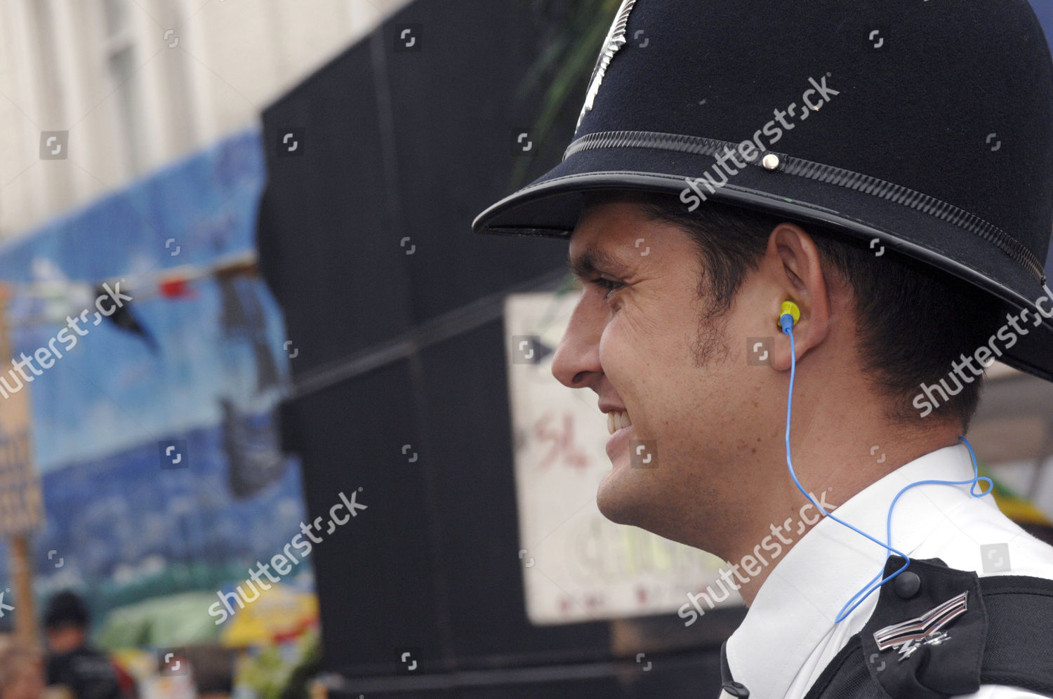 Metropolitan Police Officer Ear Plugs Editorial Stock Photo - Stock ...