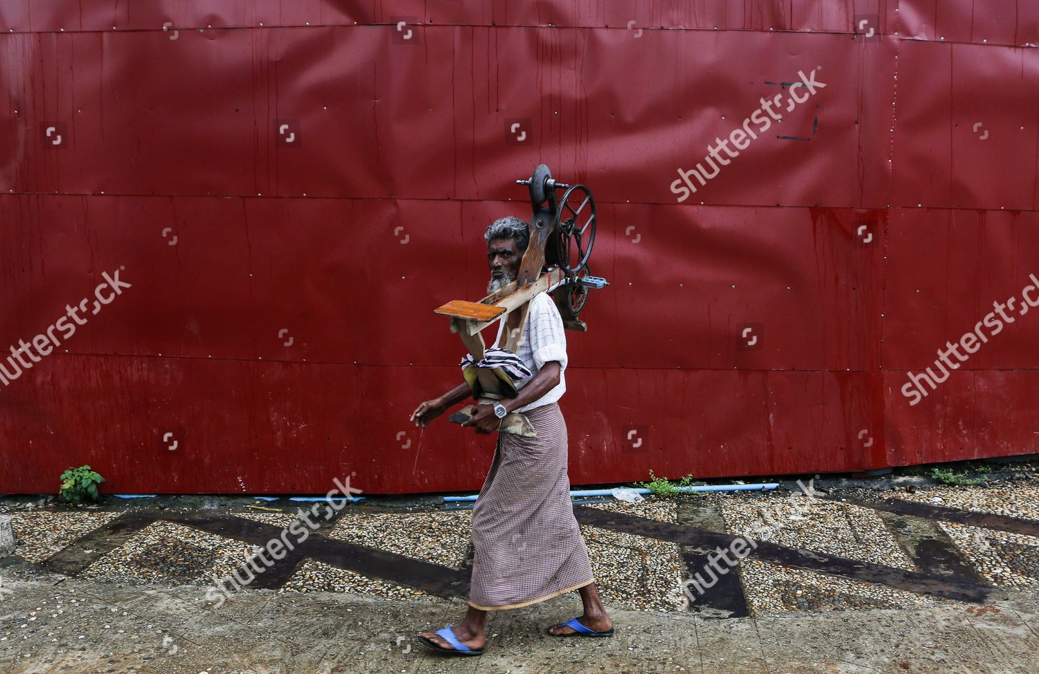 Mobile Grinder Carries His Grindstone On Editorial Stock Photo - Stock ...