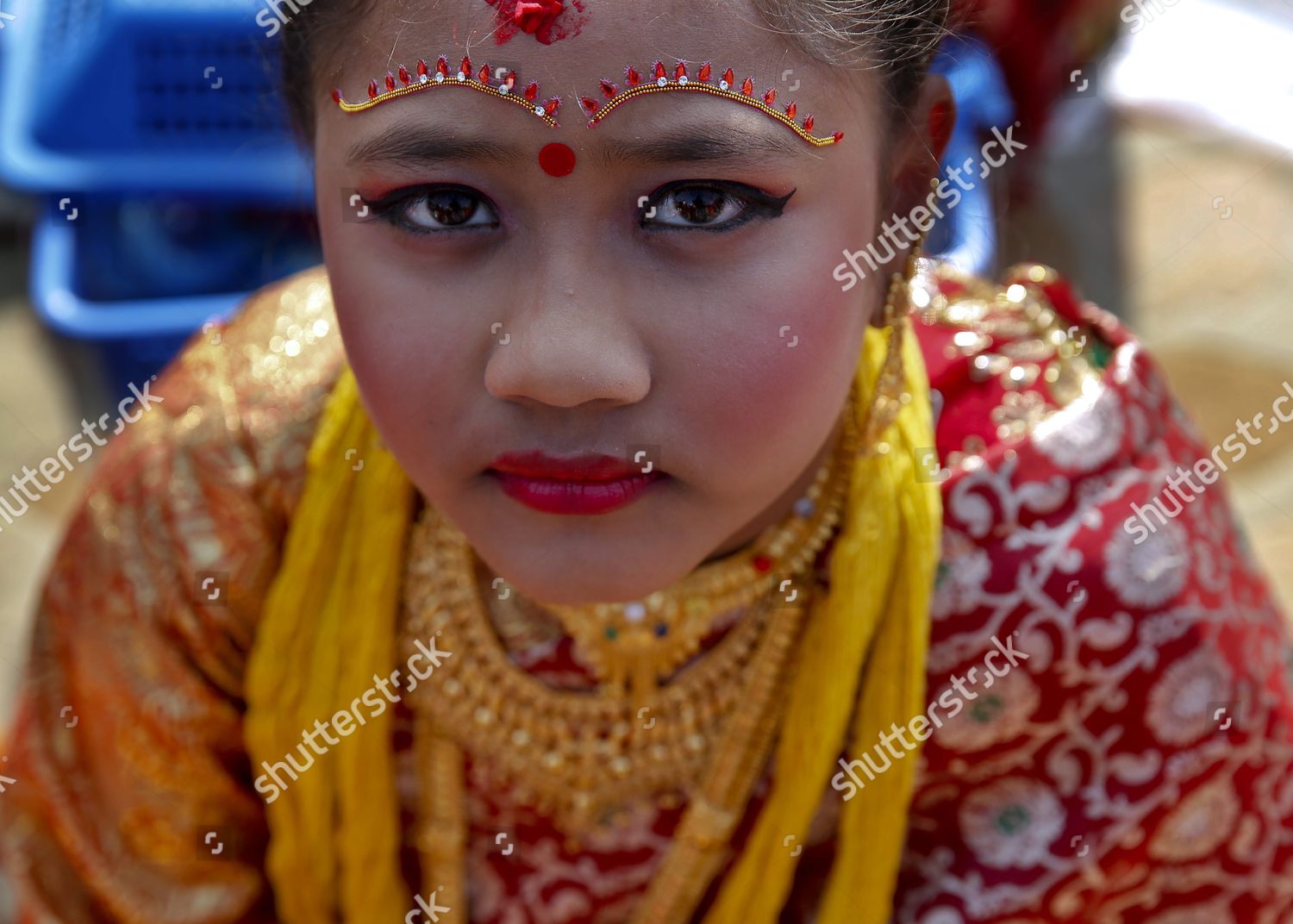 Nepalese Girl Newari Community Dressed Bride Editorial Stock Photo ...
