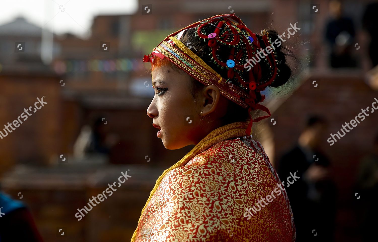 Nepalese Girl Newari Community Dressed Bride Editorial Stock Photo ...