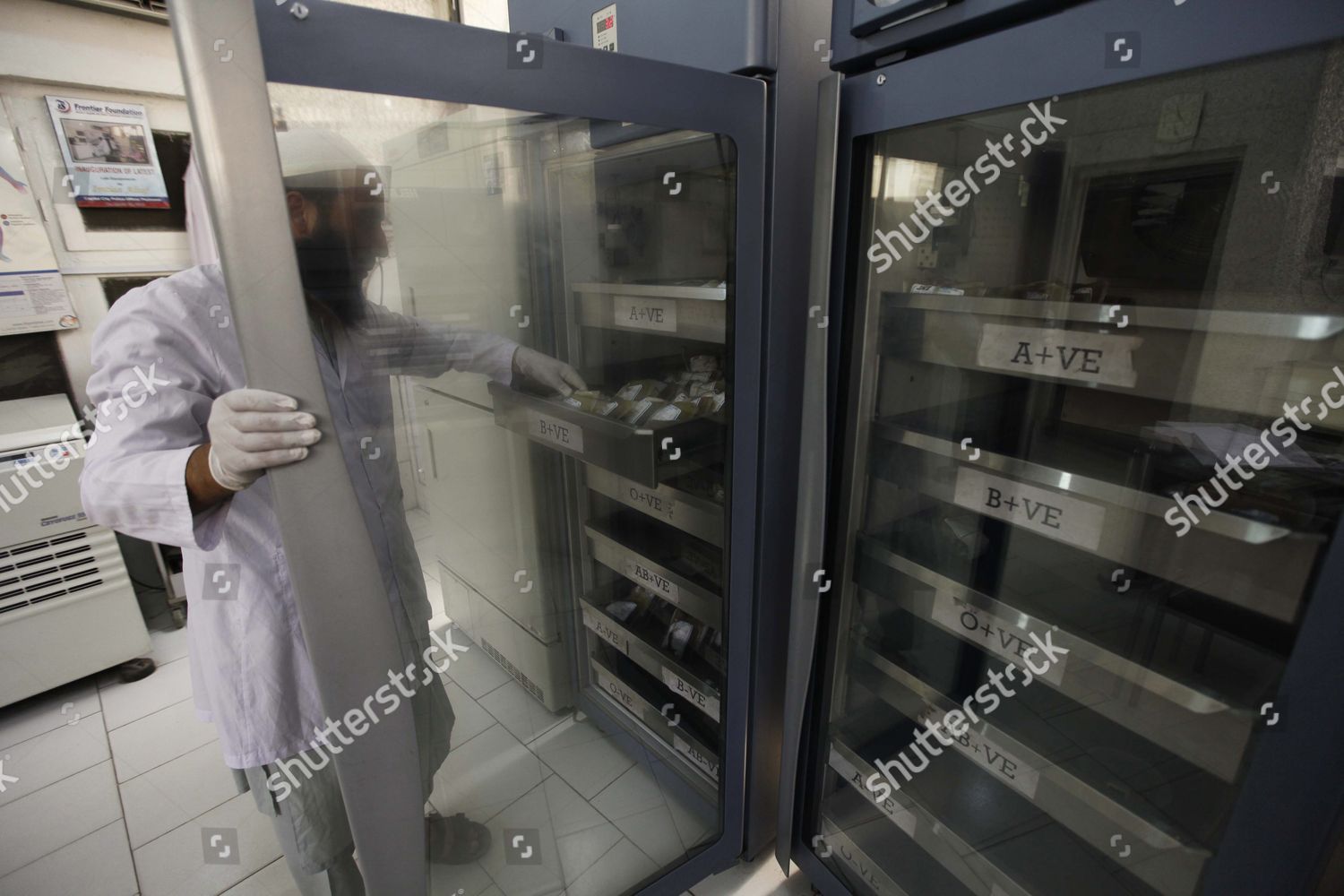 Laboratory Grabs Blood Samples Refrigerator Blood Editorial Stock Photo ...