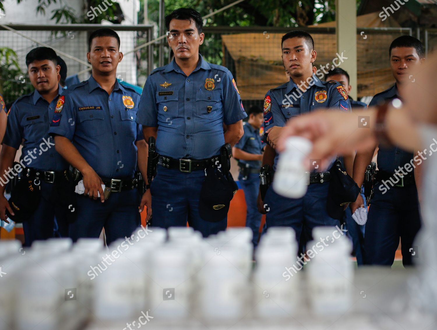 Filipino Police Officers Lineup Drug Test Editorial Stock Photo - Stock ...