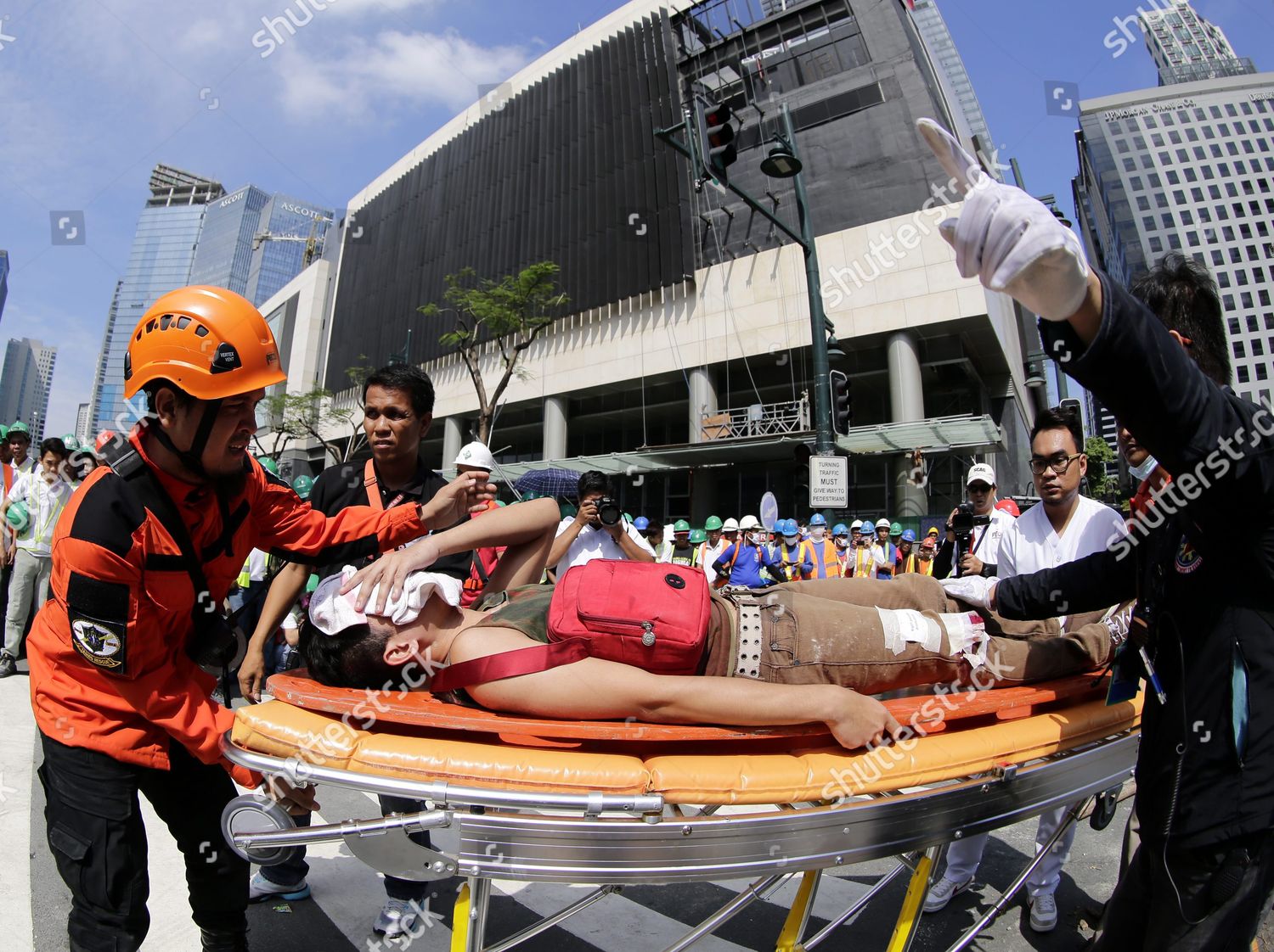 Unconscious Filipino Evacuated On Stretcher By Editorial Stock Photo ...