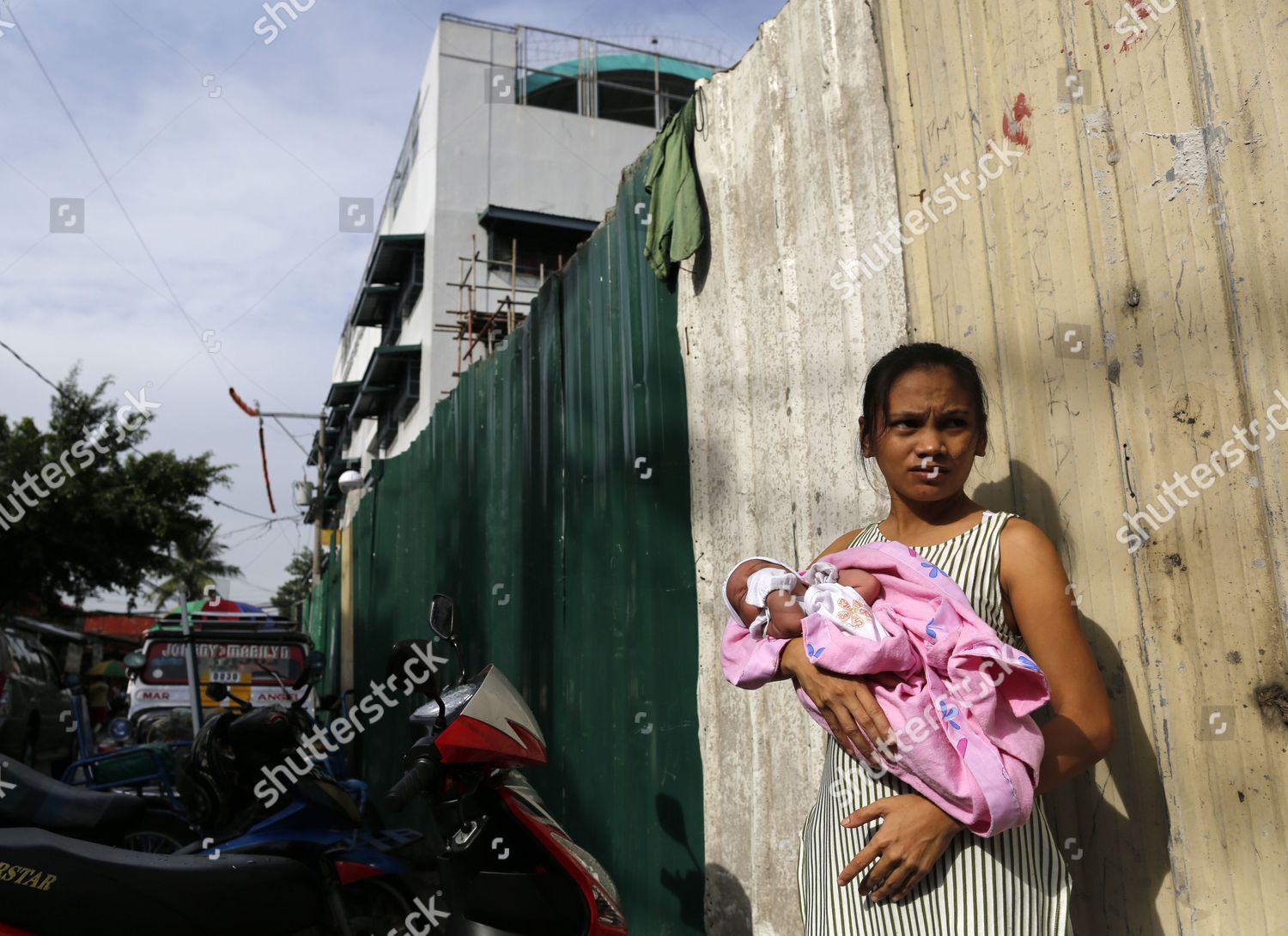 Filipino Mother Holding Her Baby Stands Editorial Stock Photo - Stock ...