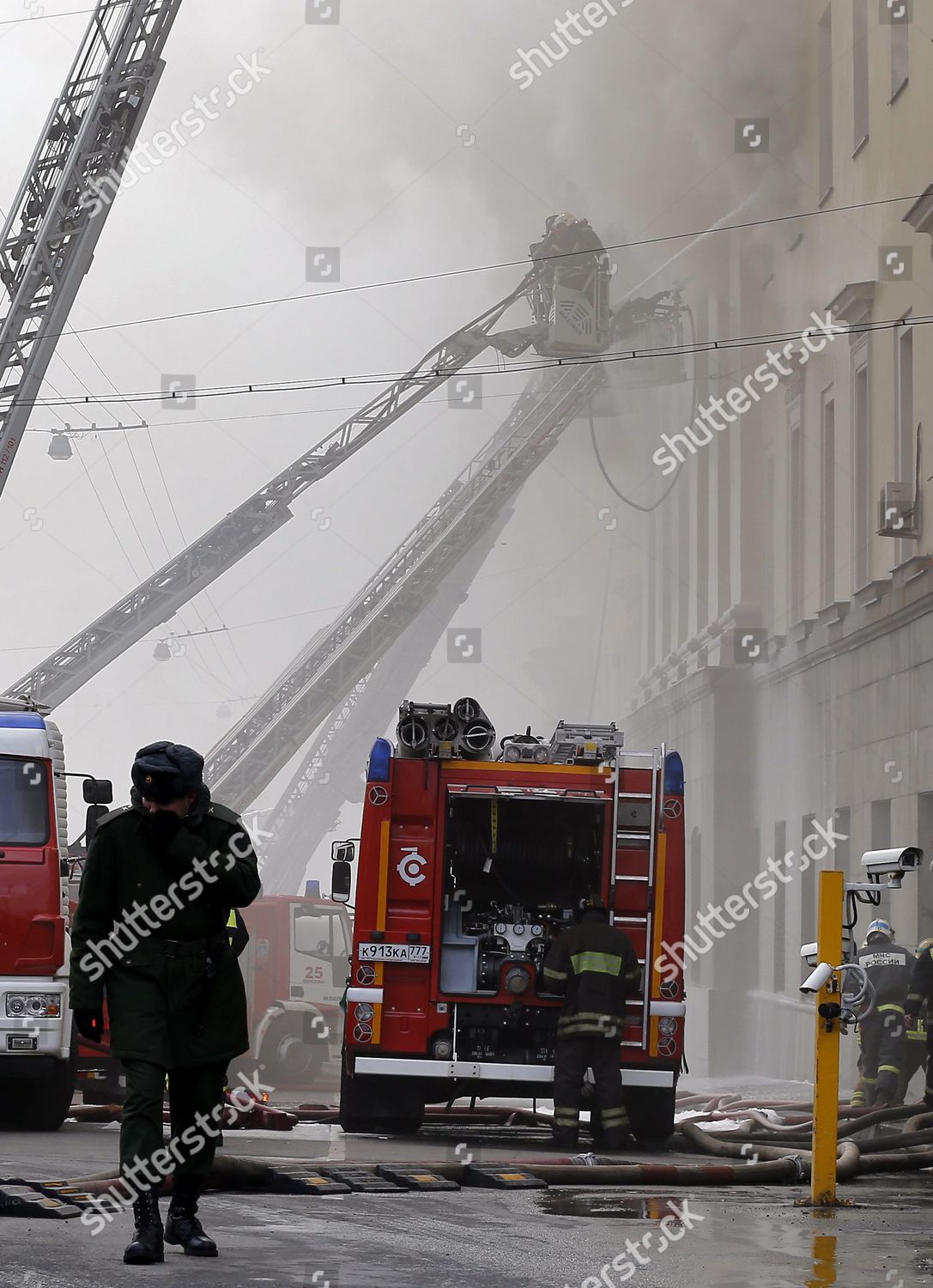 Russian Firefighters Extinguish Fire That Broke Editorial Stock Photo ...