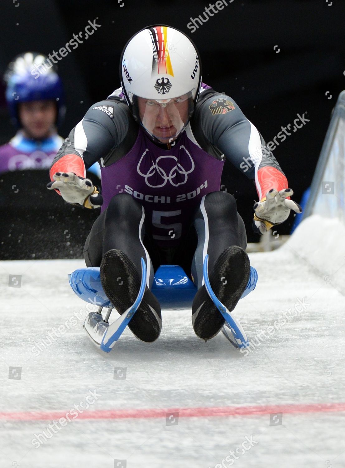 David Moeller Germany During Mens Luge Editorial Stock Photo - Stock ...
