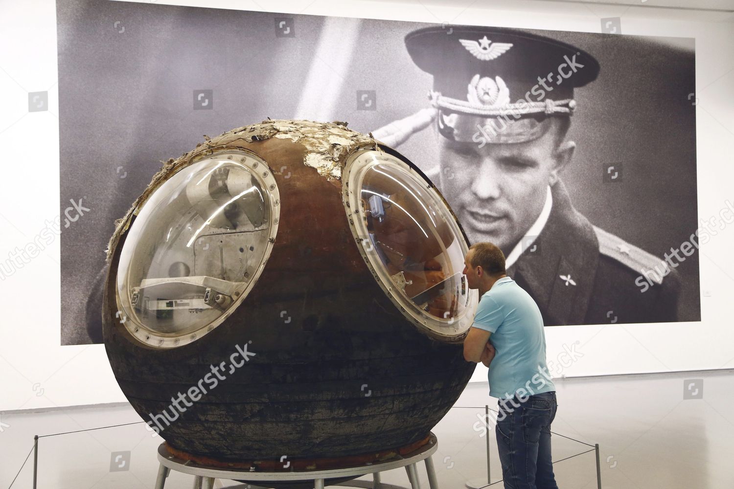 Visitor Stands Front Original Descent Vehicle Editorial Stock Photo ...