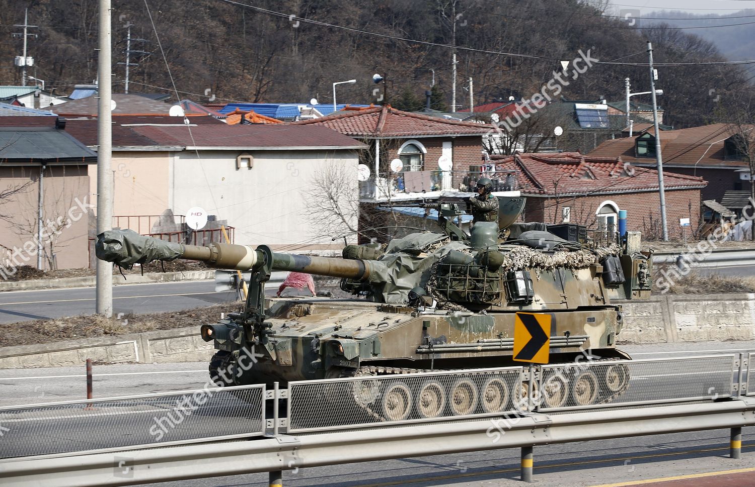 K55 Selfpropelled Howitzer Moves Near Demilitarized Editorial Stock ...