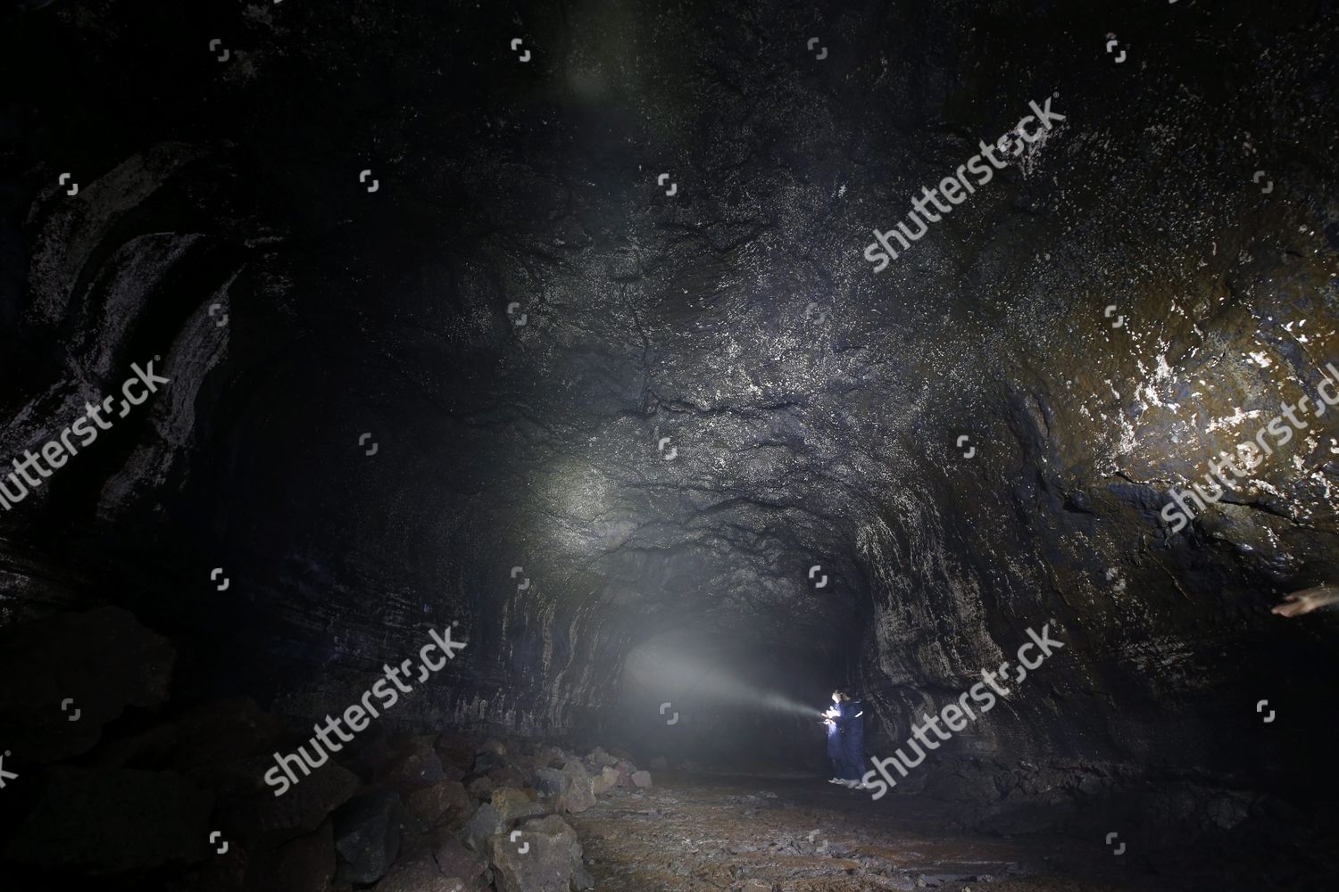 Journalists Walk Closed Cave Manjanggul Site Editorial Stock Photo ...