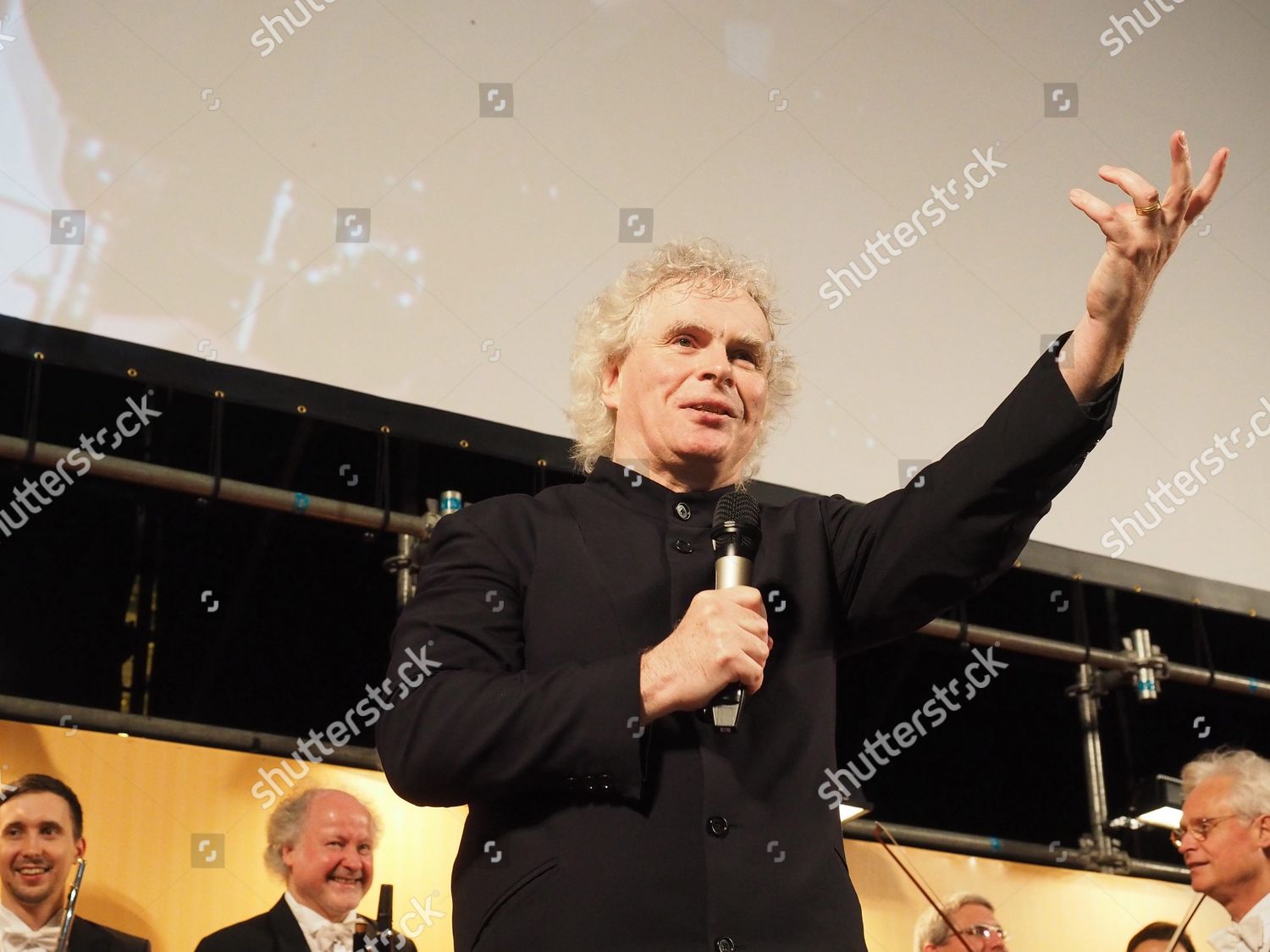 British Sir Simon Rattle Chief Conductor Editorial Stock Photo - Stock ...