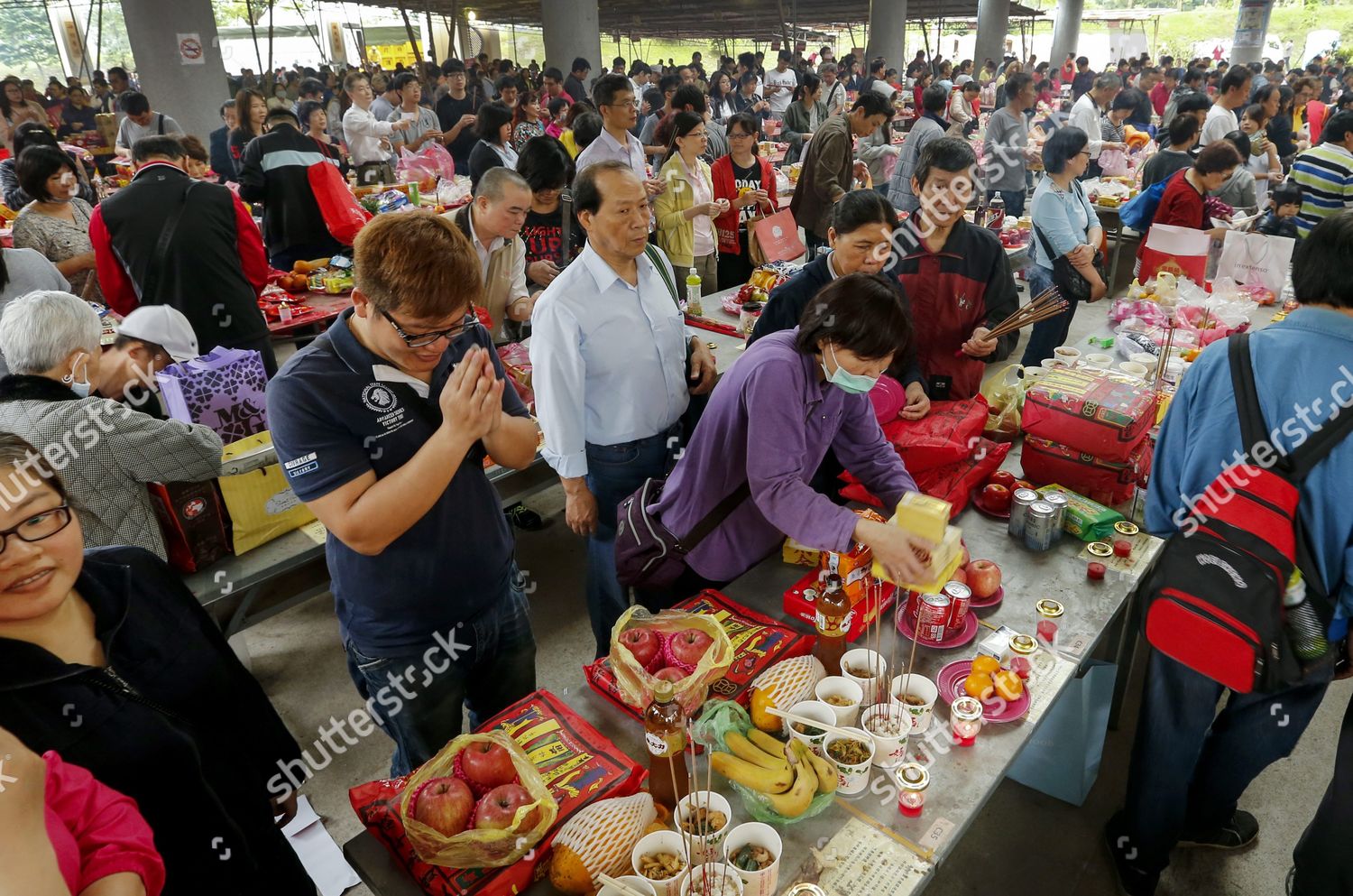 People Offer Food Prayers Paper Money Editorial Stock Photo - Stock ...