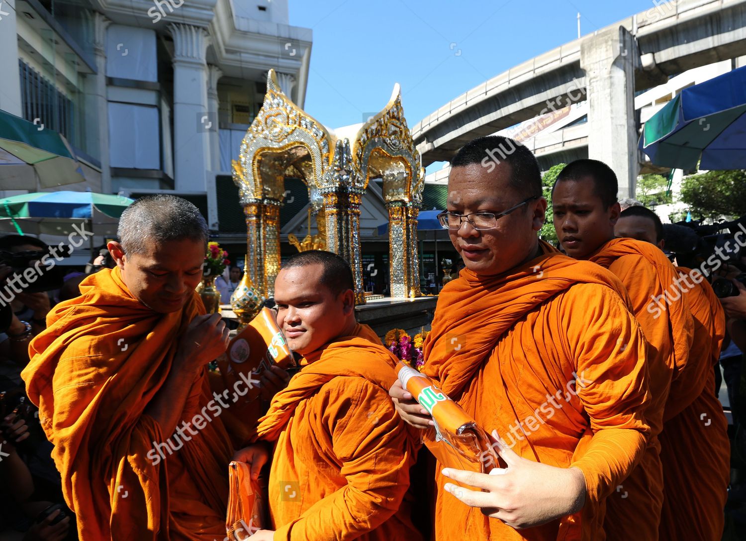 Thai Buddhist Monks Leave After Holding Editorial Stock Photo - Stock ...