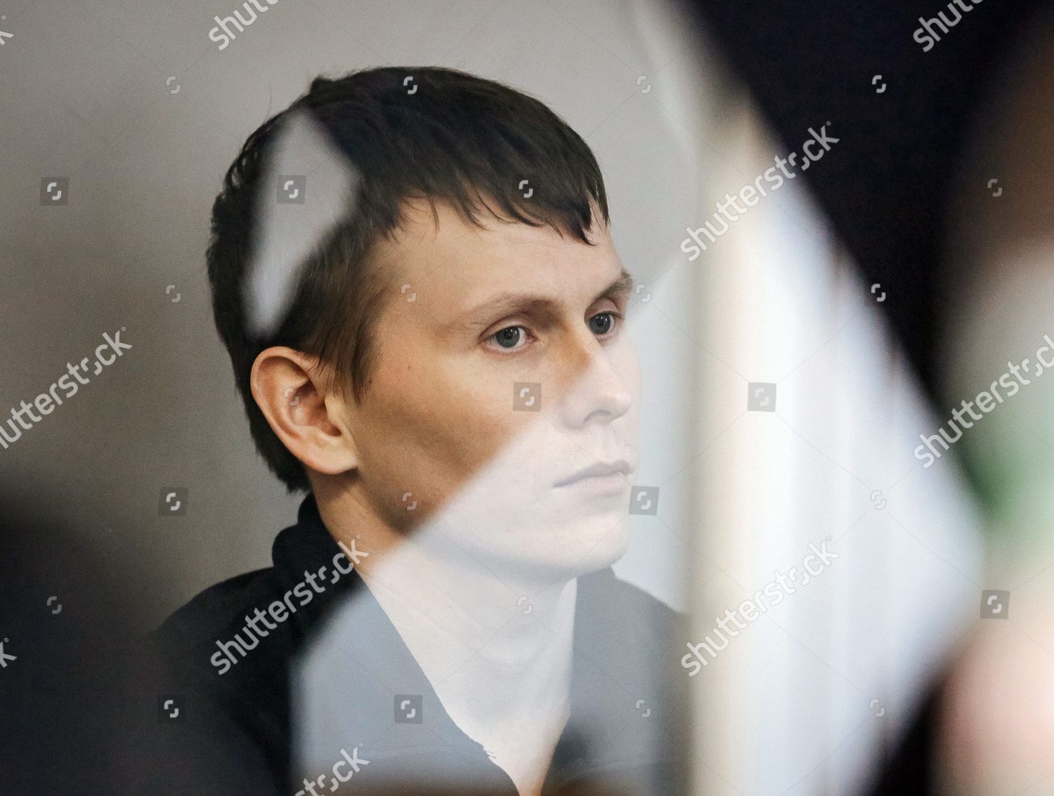Defendant Alexander Alexandrov Sits Cage During Editorial Stock Photo ...
