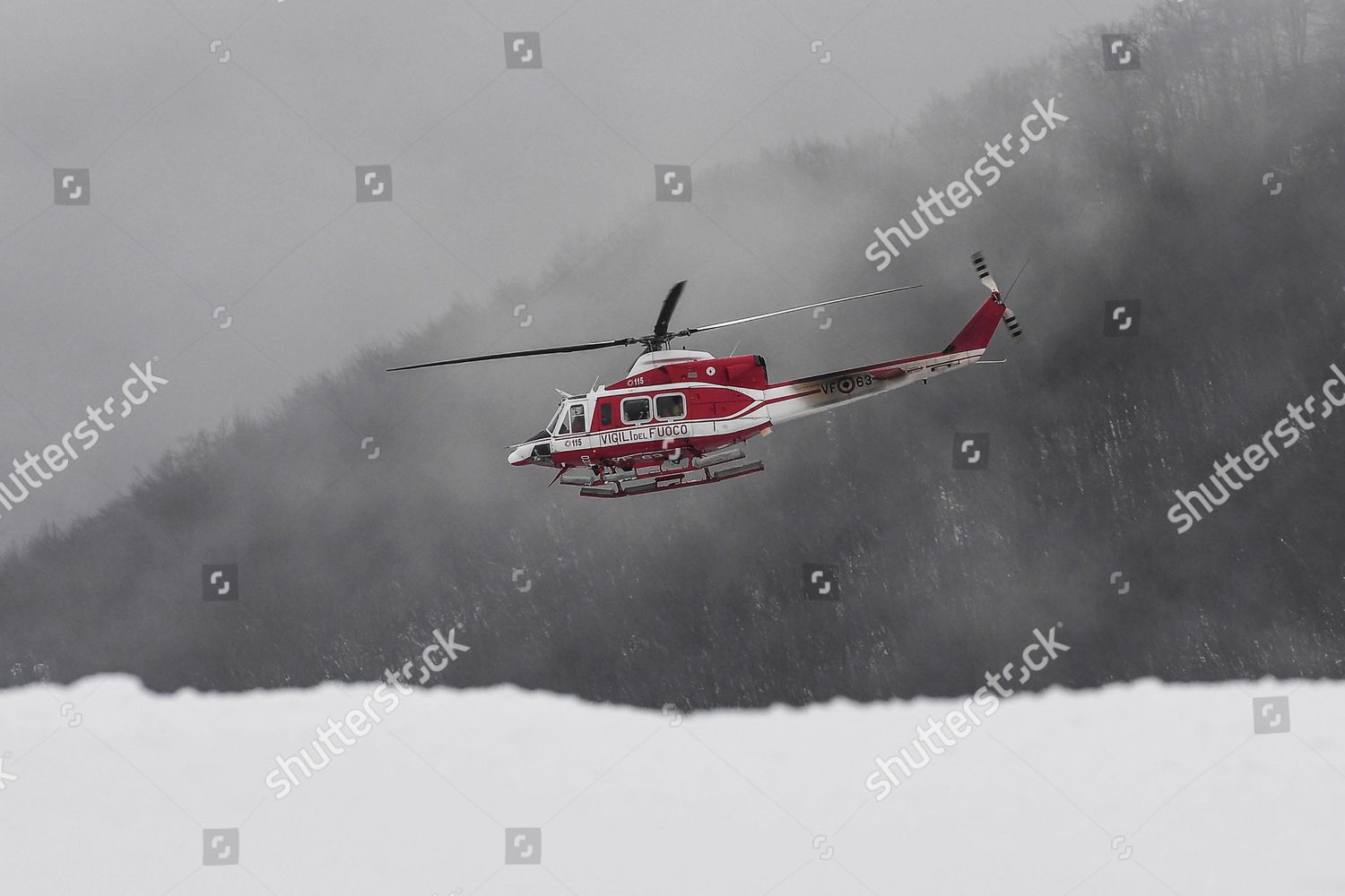 Helicopter Firemen Fly During Rescue Operations Editorial Stock Photo ...