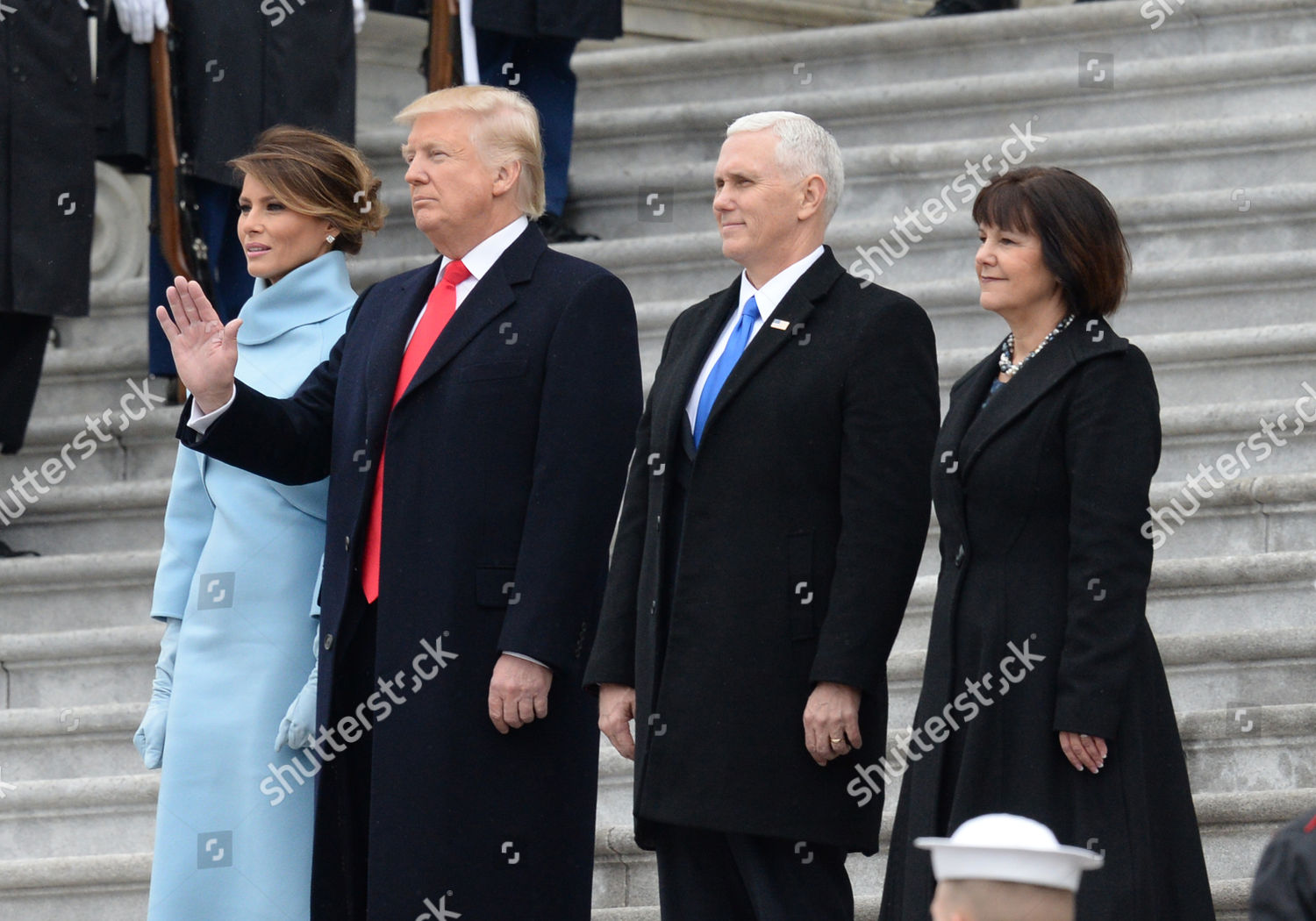 President Donald Trump Waves Goodbye Former Editorial Stock Photo ...