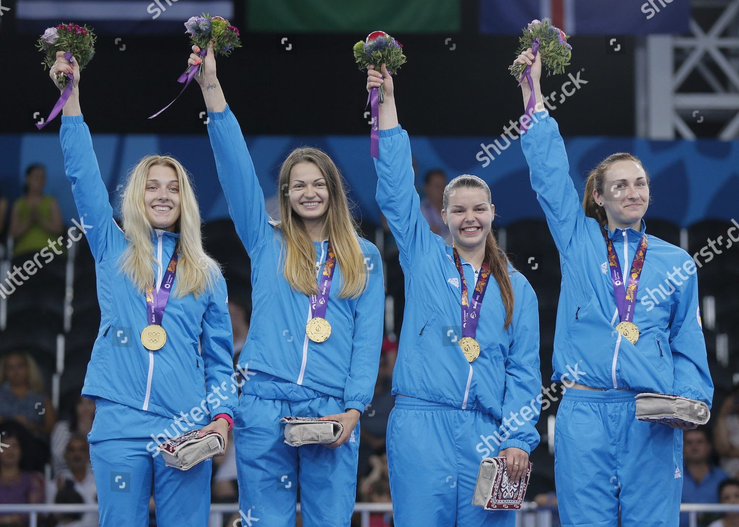 Gold Medalists Team Ukraine On Podium Editorial Stock Photo - Stock ...