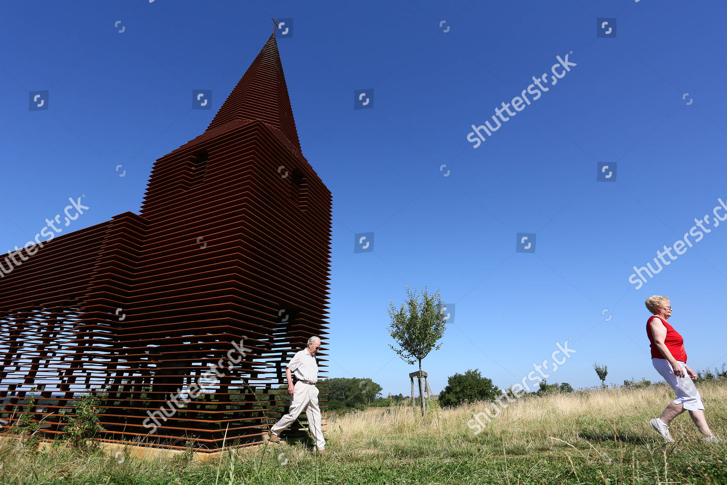 People Walk Next Socalled Seethrough Church Editorial Stock Photo ...