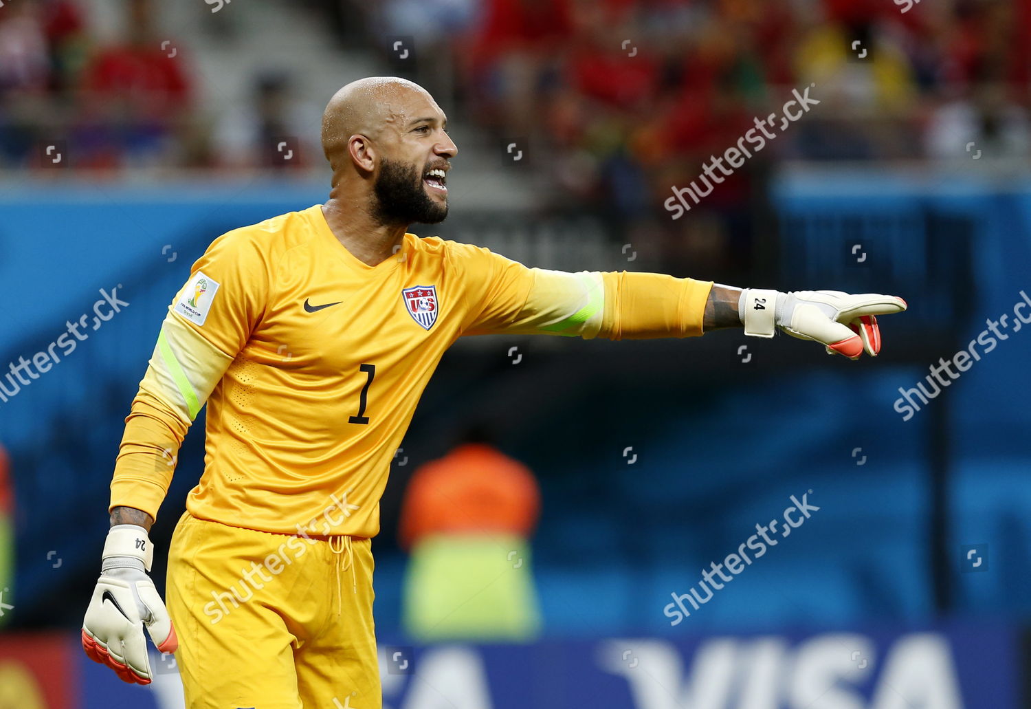 Goalkeeper Tim Howard Usa Reacts During Editorial Stock Photo - Stock ...