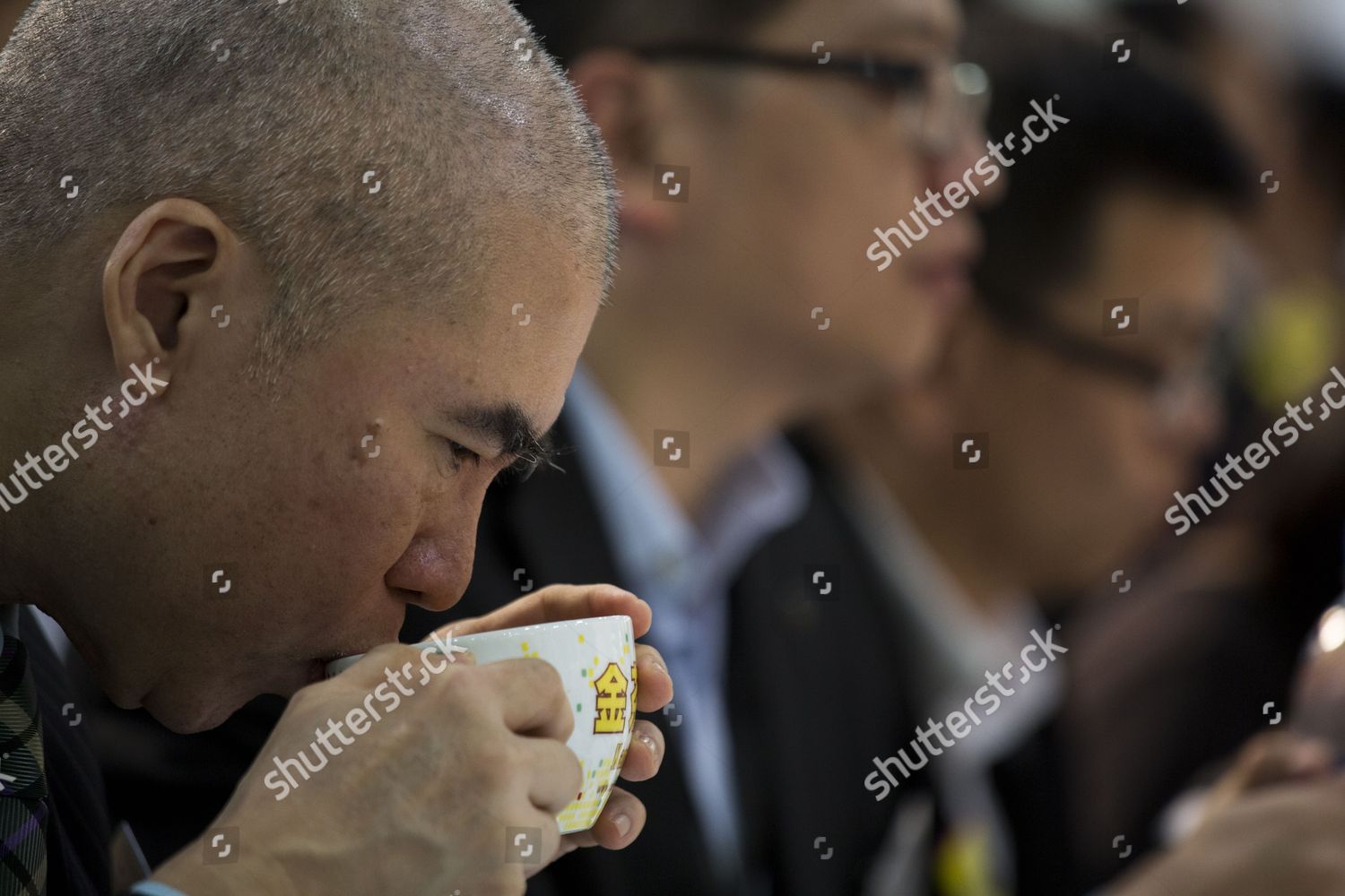 Judges Sample Cups Milk Tea During Editorial Stock Photo - Stock Image ...