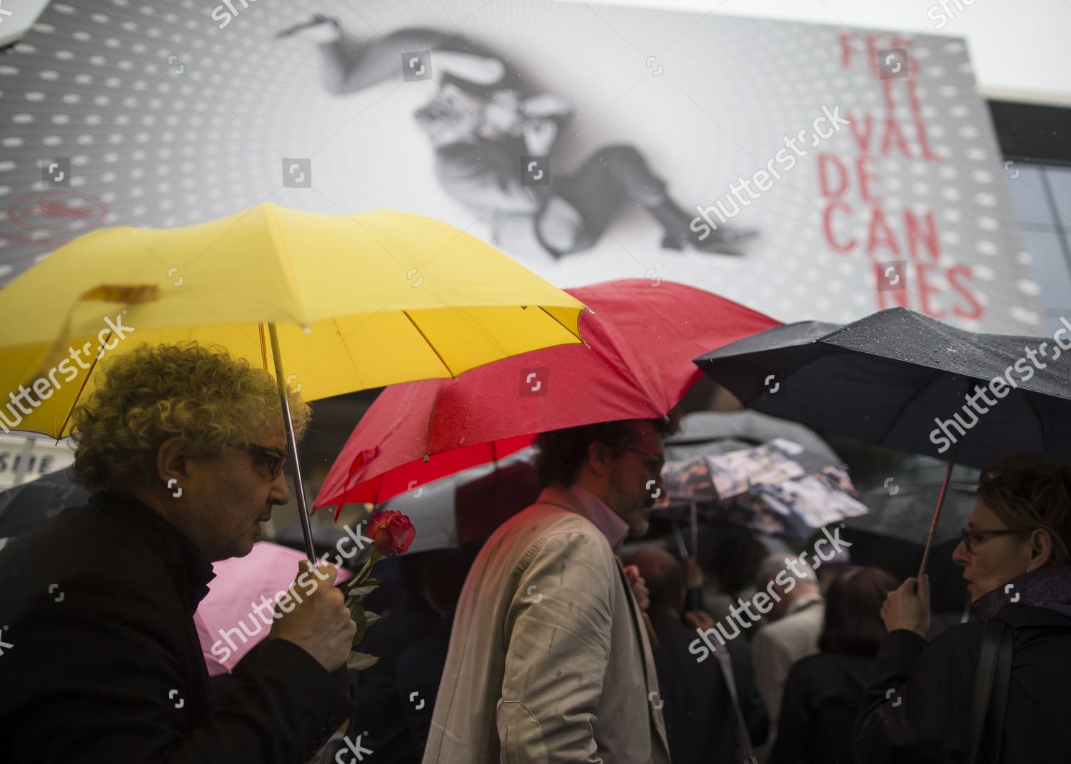 Pouring Rain Pedestrians Using Umbrellas Walk Editorial Stock Photo ...