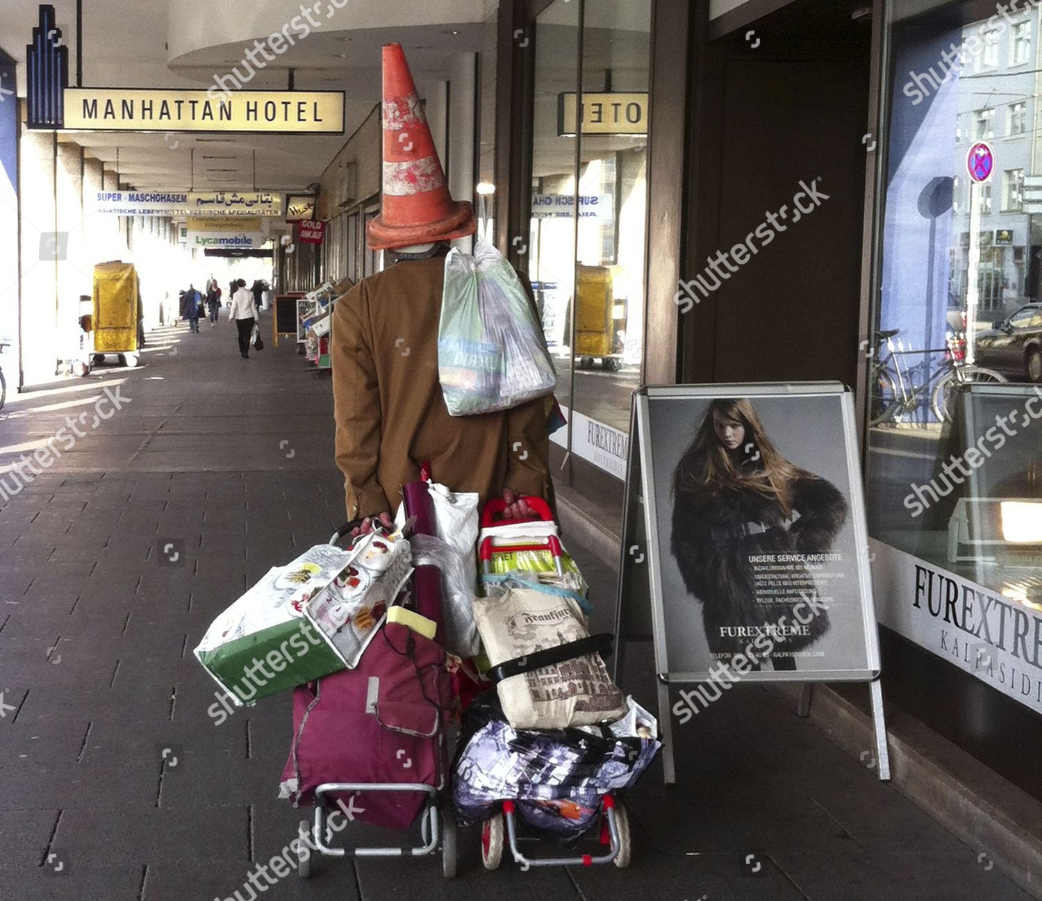 City Dweller Dragging His Belongings Carts Editorial Stock Photo ...