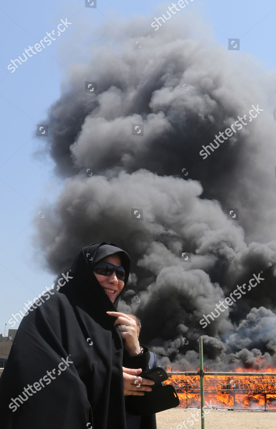 Iranian Woman Watches Cloud Smoke Rising Editorial Stock Photo - Stock ...