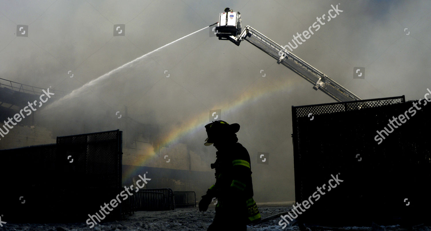 Firefighters Work On Extinguishing Large Fire Editorial Stock Photo ...