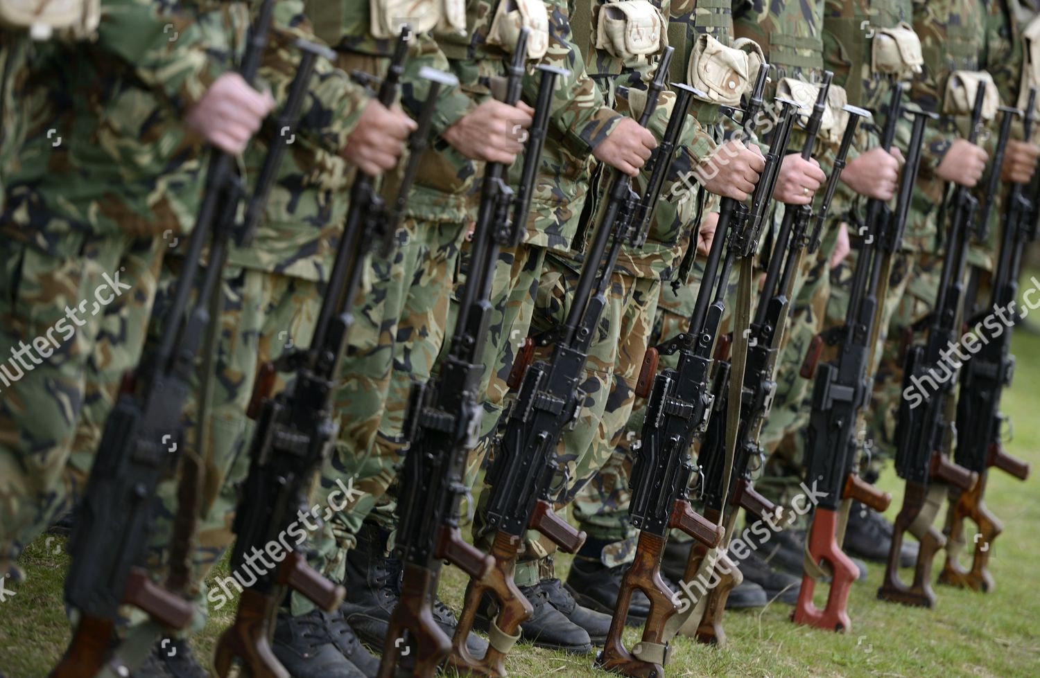 Bulgarian Soldiers Hold Their Kalashnikov Machine Editorial Stock Photo ...