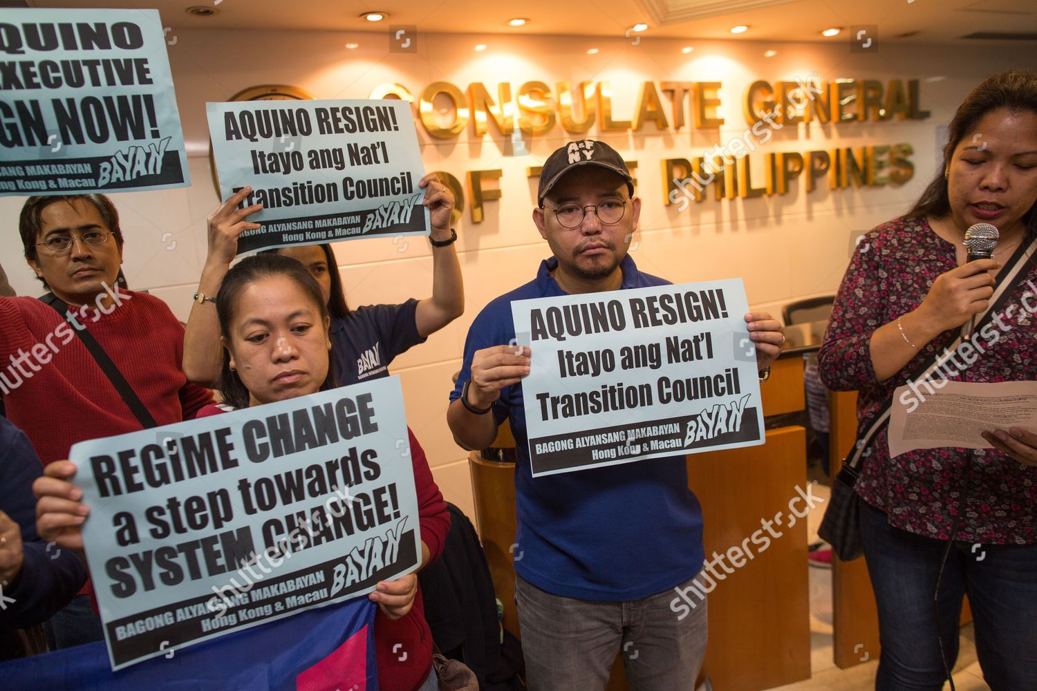 Group Filipino Protest Outside Philippine Consulate Editorial Stock ...
