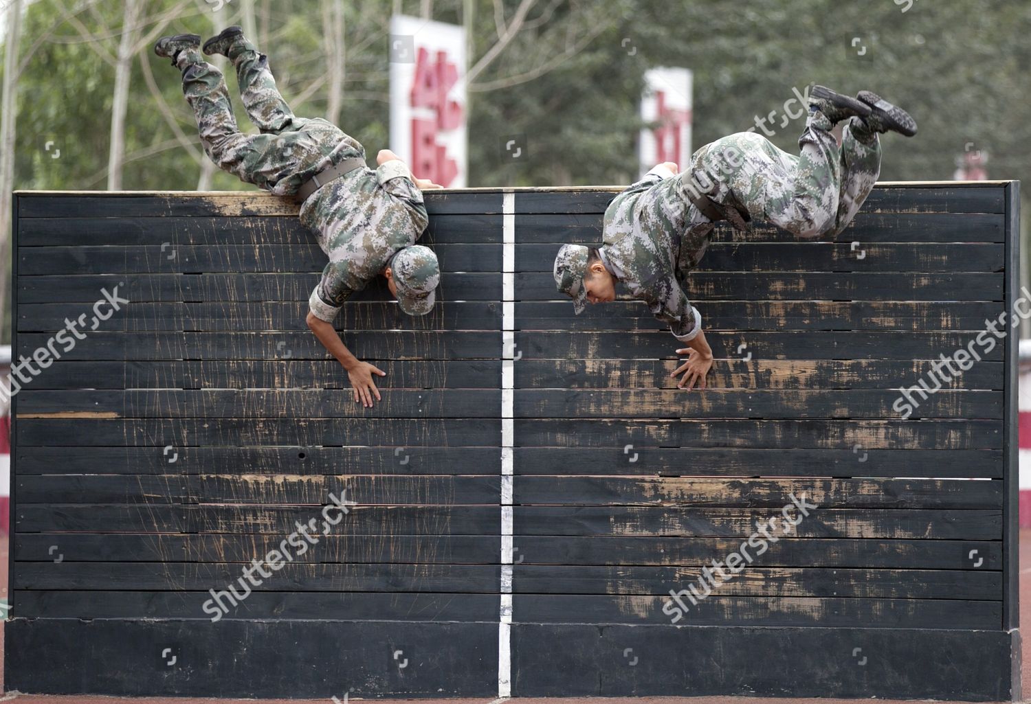 Chinese Cadets Conquer Obstacle Course During Editorial Stock Photo ...