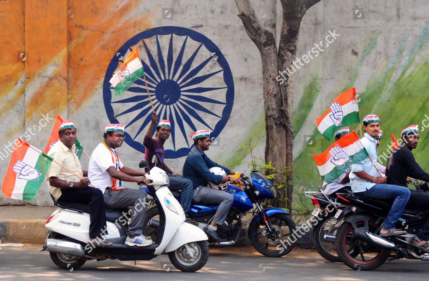 Congress Supporters Take Part Bike Rally Editorial Stock Photo - Stock ...