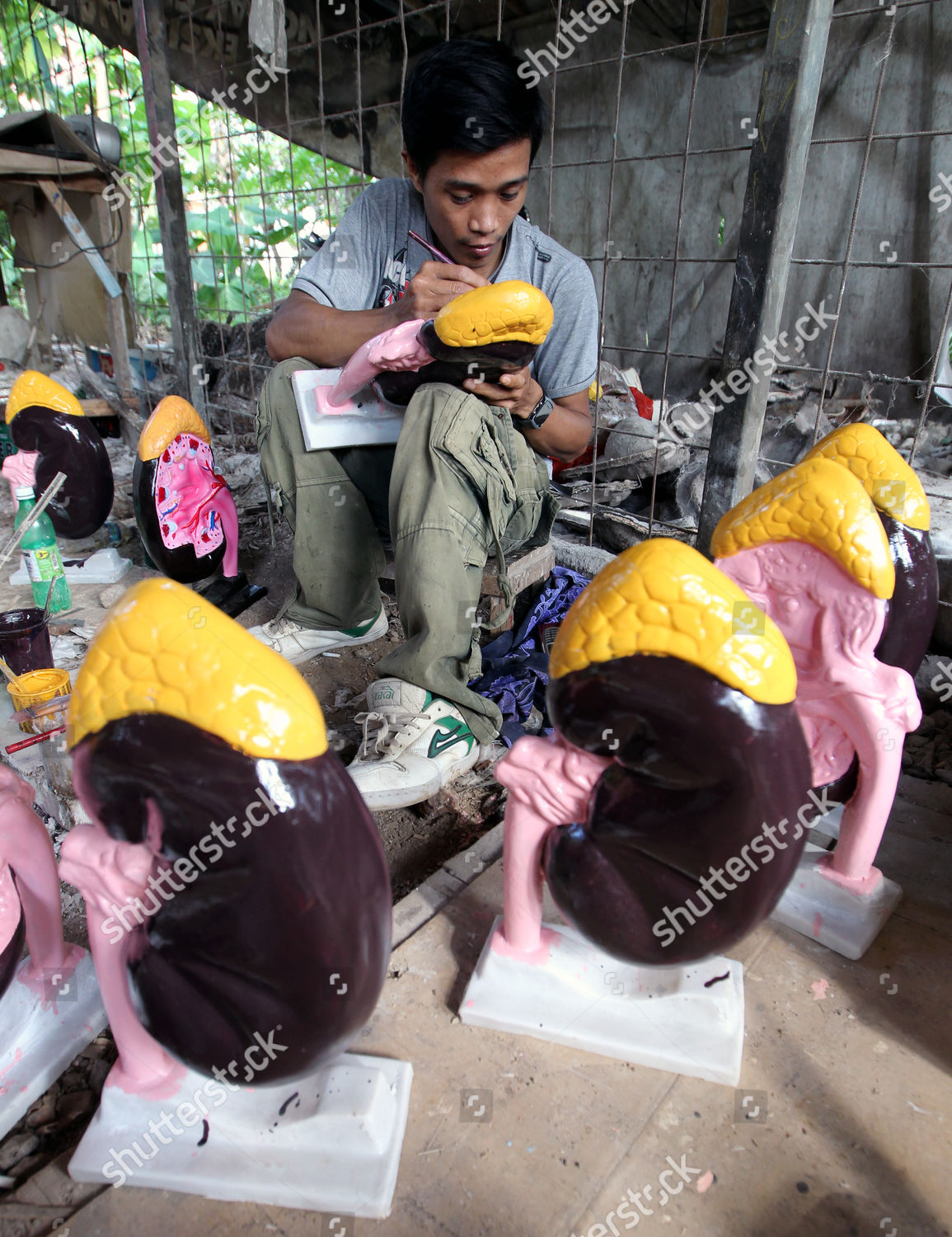 Indonesian Craftsman Create Models Human Organs Editorial Stock Photo ...