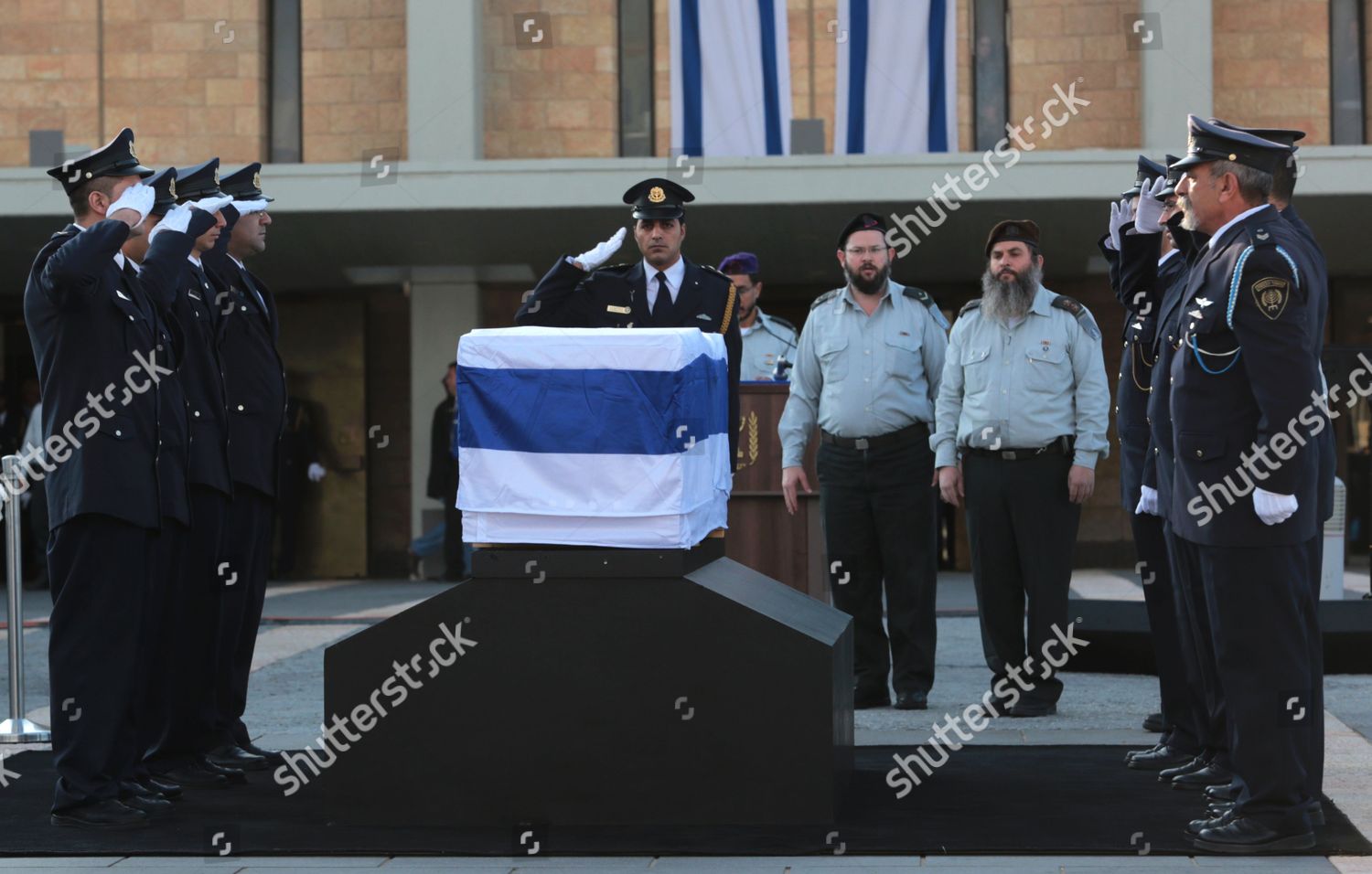 Knesset Guards Salute Coffin Late Former Editorial Stock Photo - Stock ...