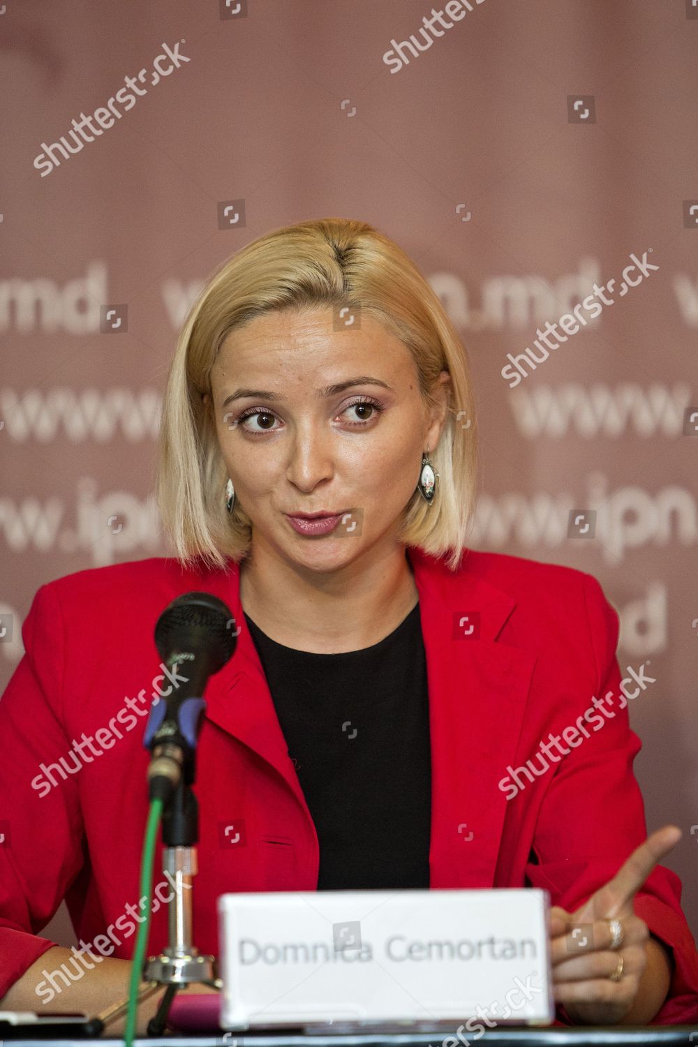 Domnica Cemortan Gestures Press Conference Chisinau Editorial Stock ...