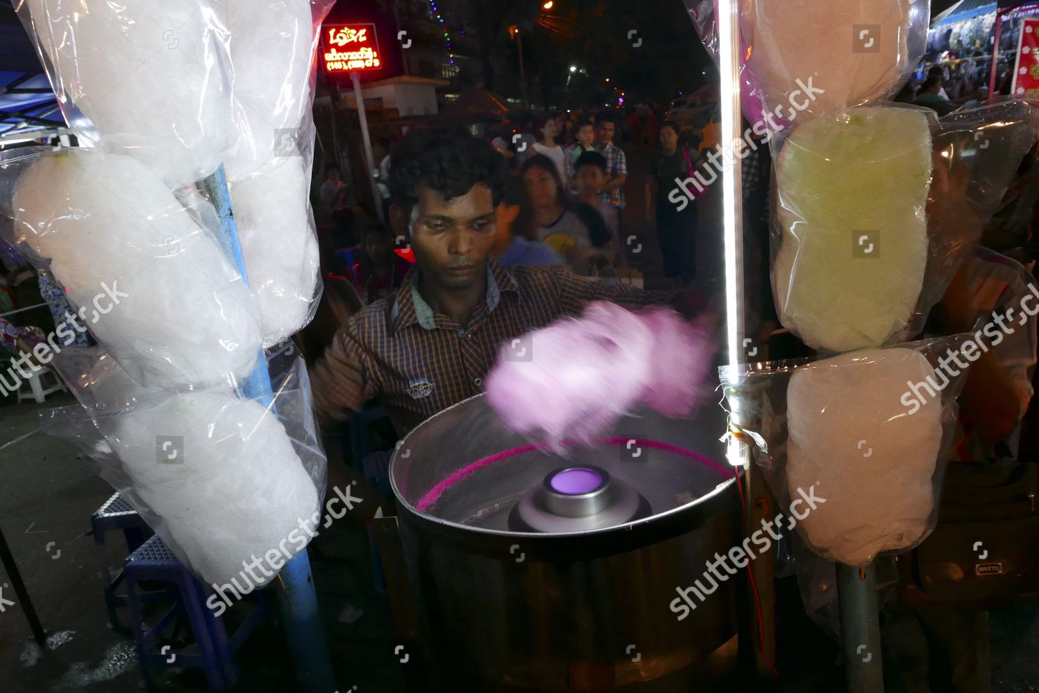 Man Sells Cotton Candy During Thadinkyut Editorial Stock Photo - Stock ...